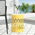 Mintazer Outdoor Metal Side Table, Modern Iron Cut PatioTable with ...