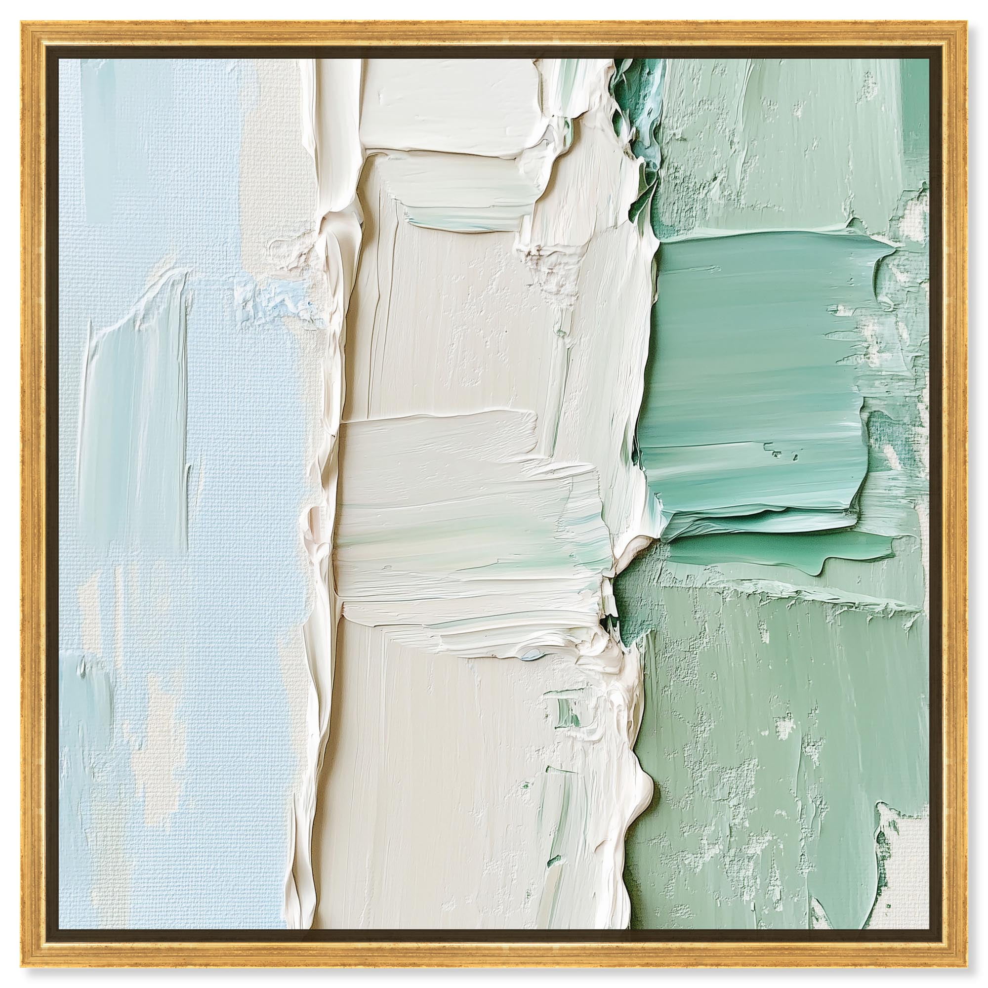 Minted Horizon I Canvas Print Mint Abstract Art by Art Remedy, Gold ...