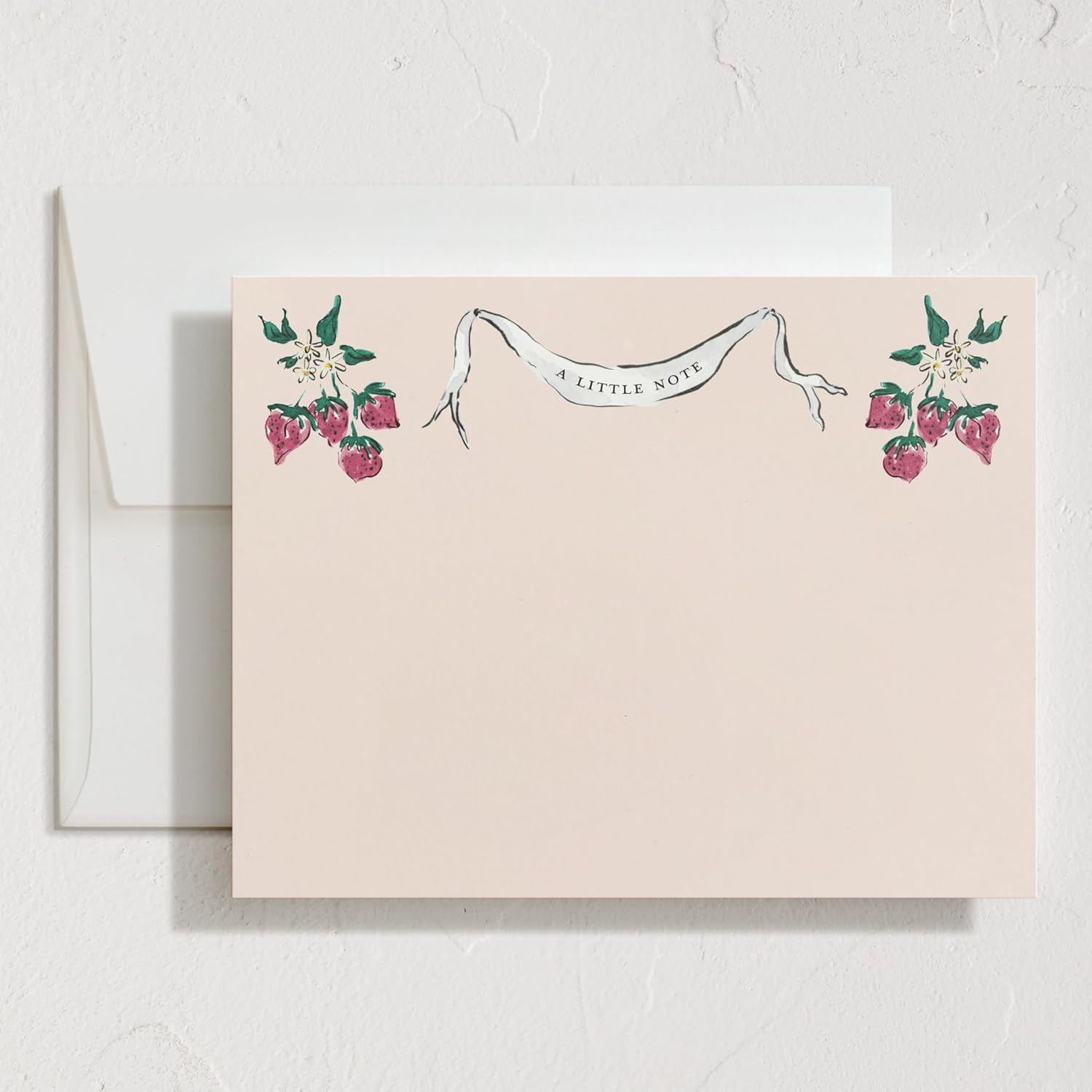 Minted Strawberry Queen Stationery Set, Set of 10, Flat Note Cards ...