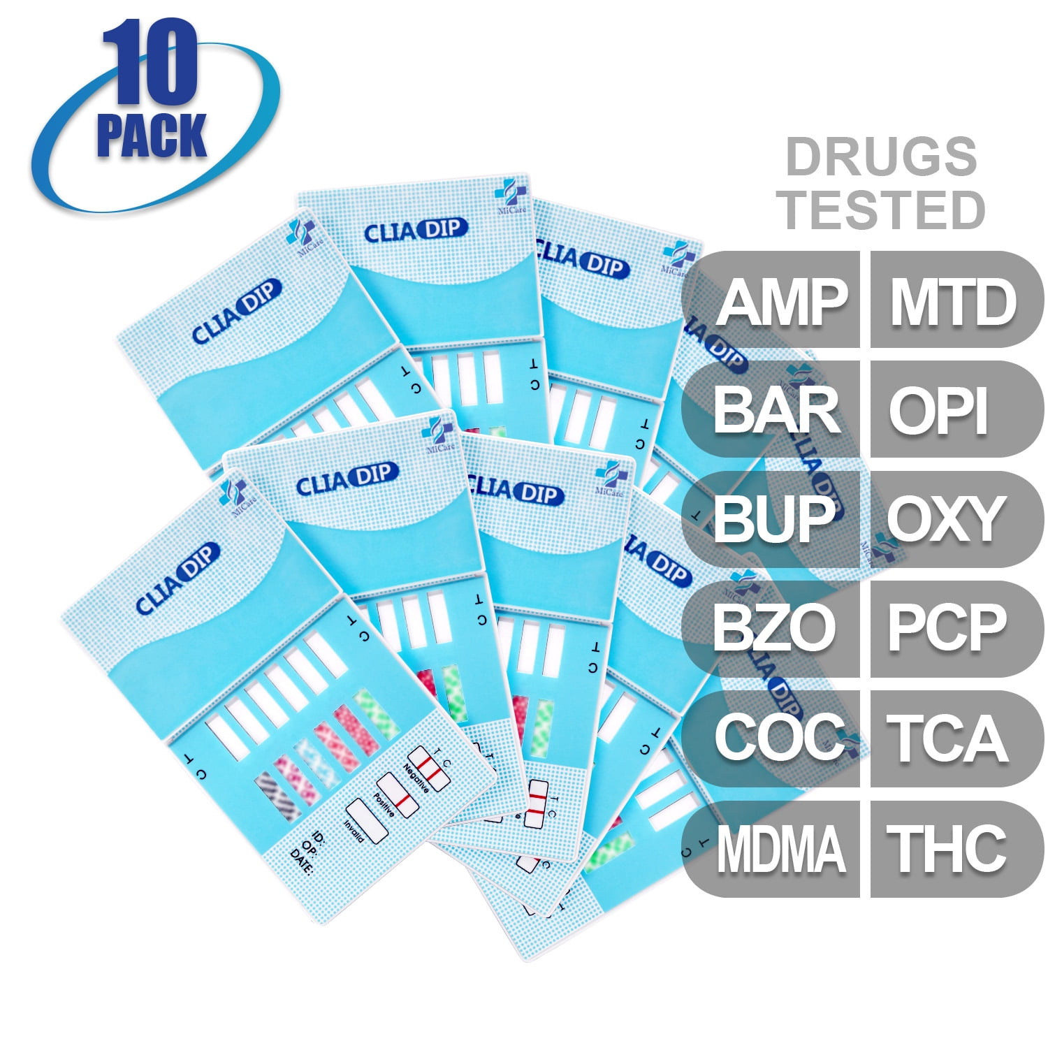 Mintegrity [10pk] - 12-Panel Dip Card Instant Urine Drug Test - (AMP ...