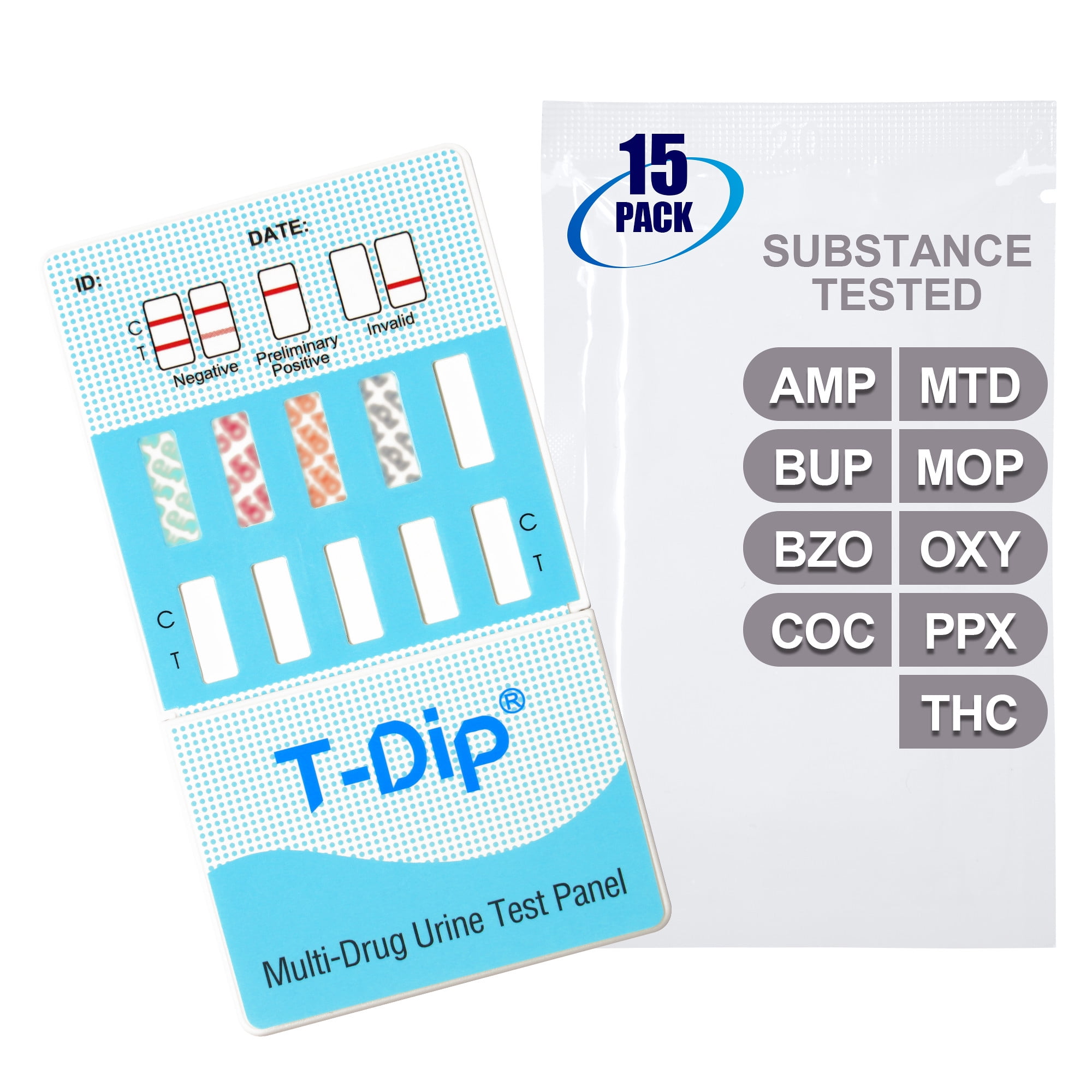 Mintegrity [15pk] - 9-Panel Dip Card Instant Urine Drug Test - (AMP/BUP ...