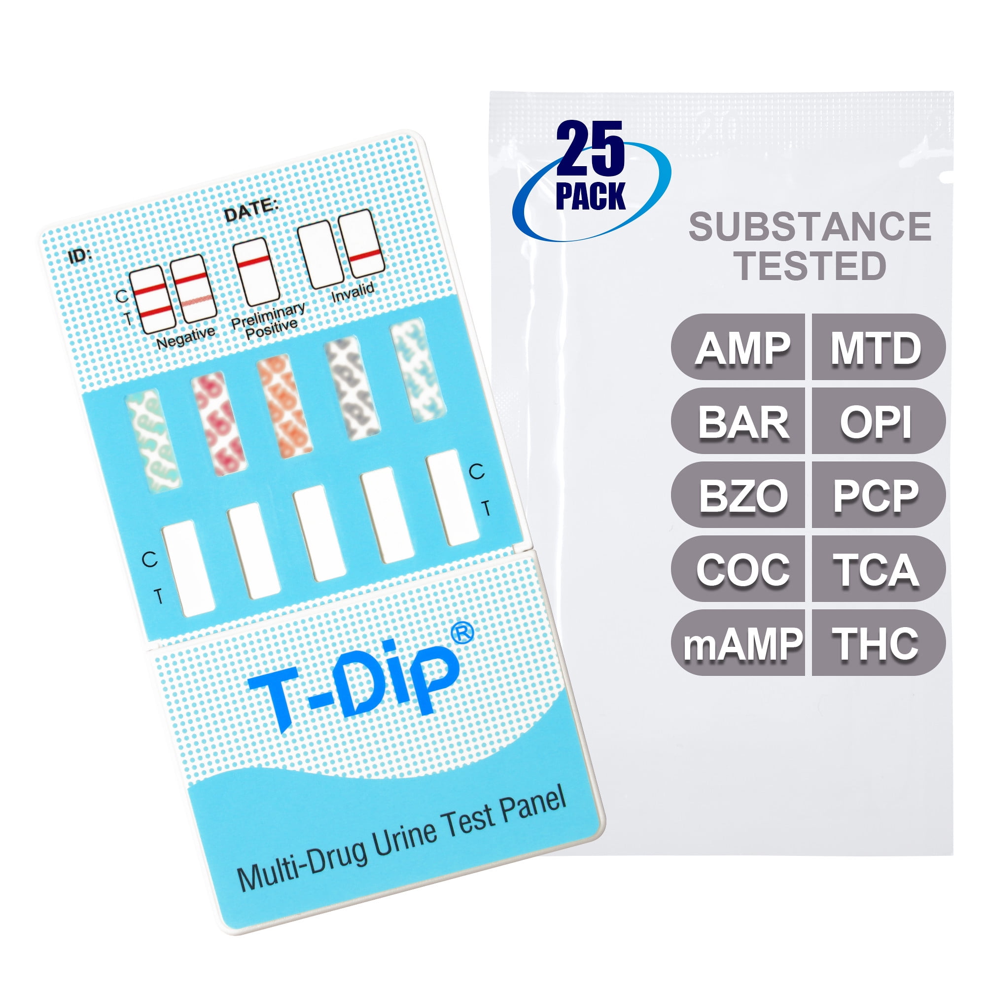 Mintegrity [25pk] - 10-Panel Dip Card Instant Urine Drug Test - (AMP ...