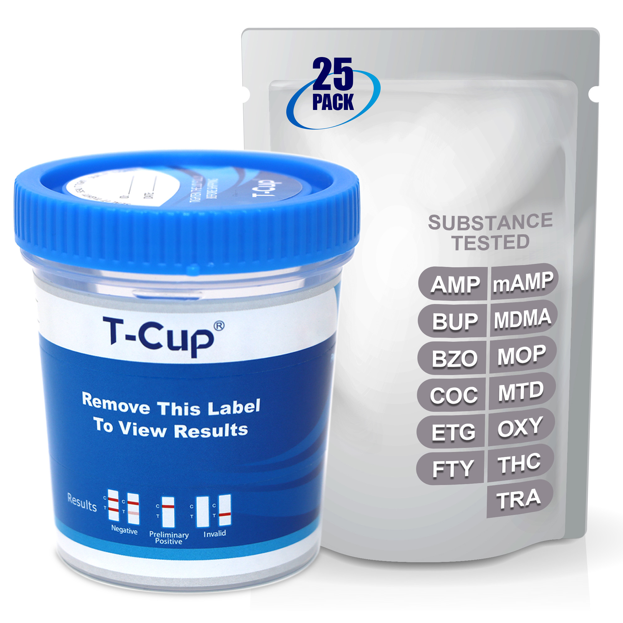Mintegrity [25pk] 13-Panel T-Cup Instant Urine Drug Test - (AMP/BUP/BZO ...