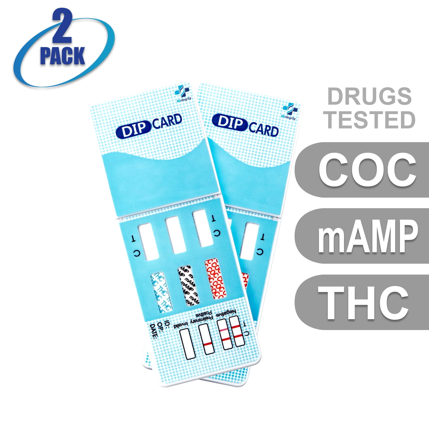 Mintegrity [2pk] - 3-Panel Dip Card Instant Urine Drug Test - (COC/mAMP ...