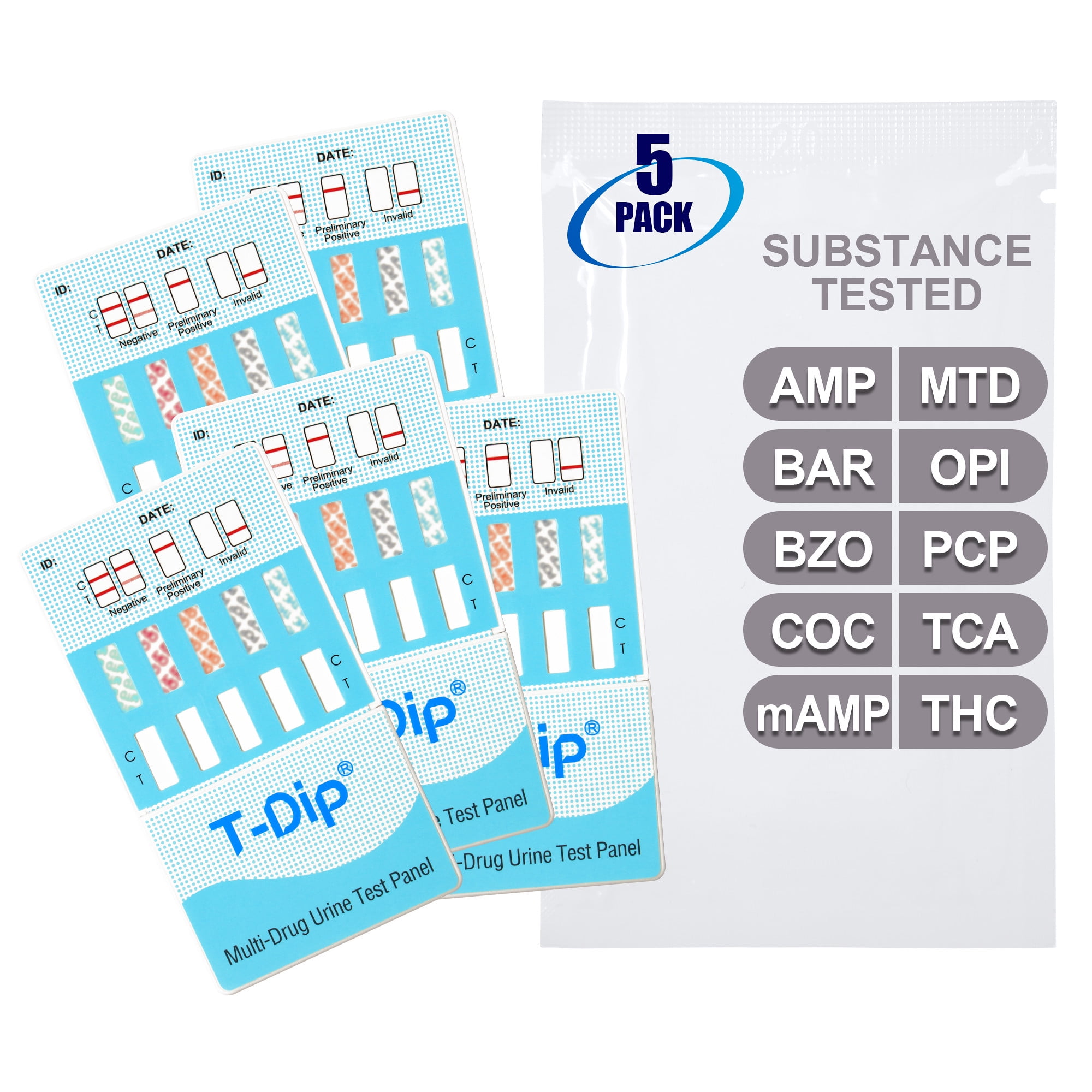 Mintegrity [5pk] - 10-Panel Dip Card Instant Urine Drug Test - (AMP/BAR ...