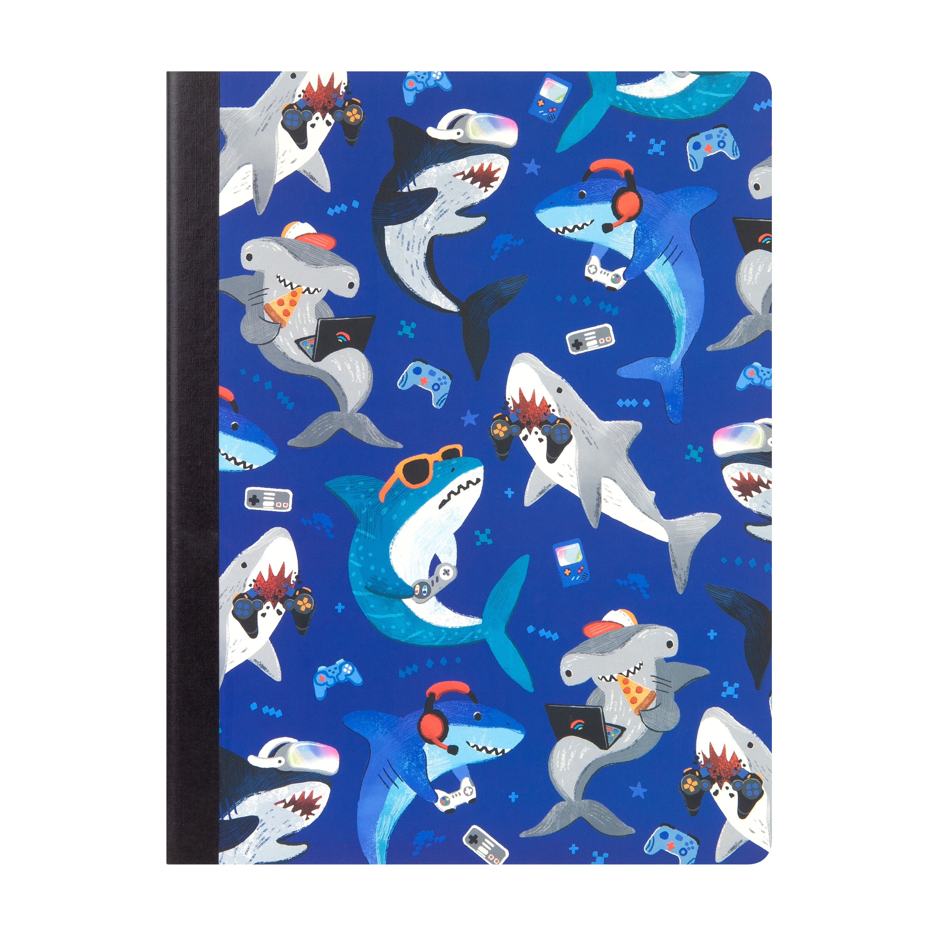 Mintgreen Brand Composition Notebook, 7.5" x 9.75", Blue Gamer Sharks ...