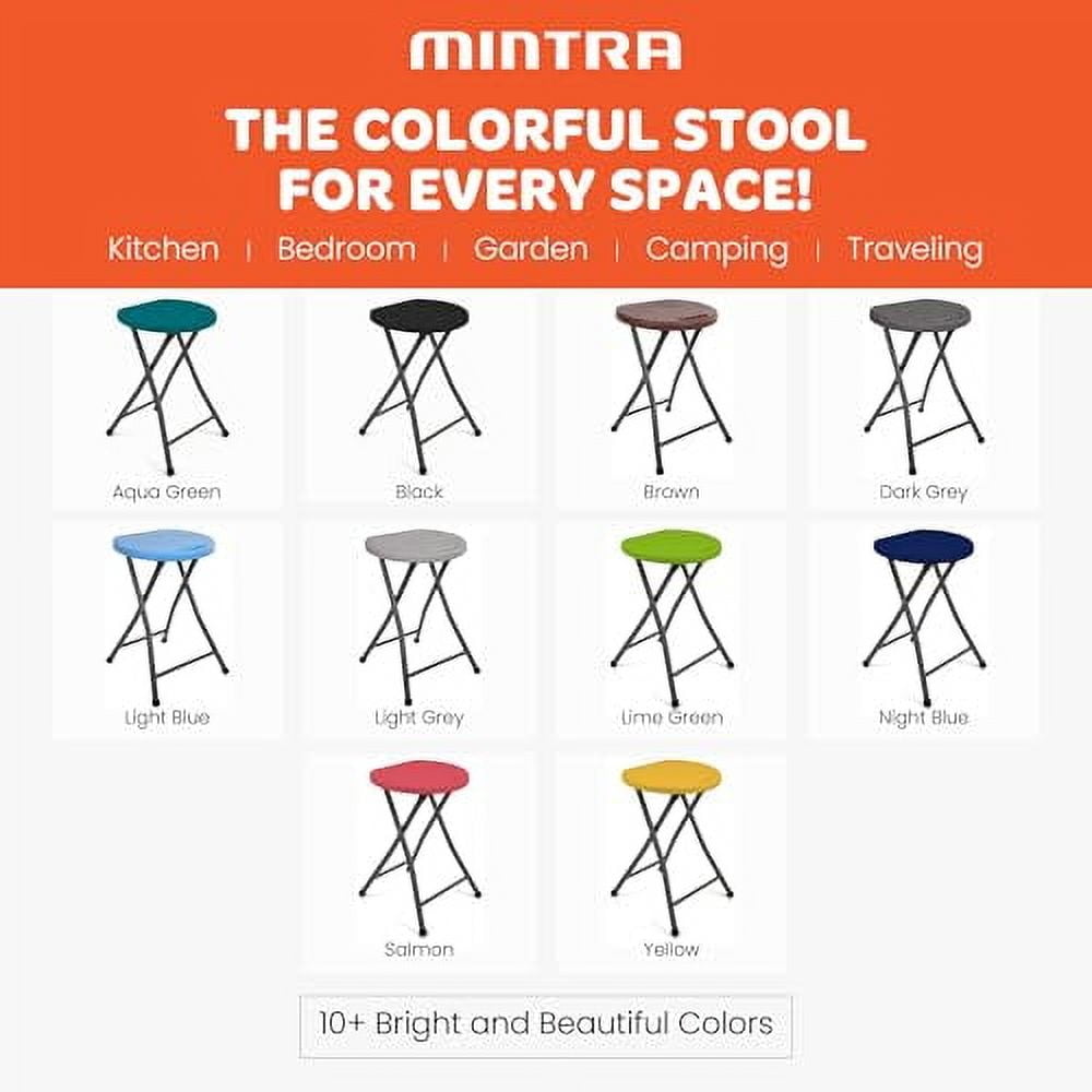 Mintra Folding Stools - 18.5in Height, Metal, Heavy Duty (1 Pack, Light Grey) - Walmart.com