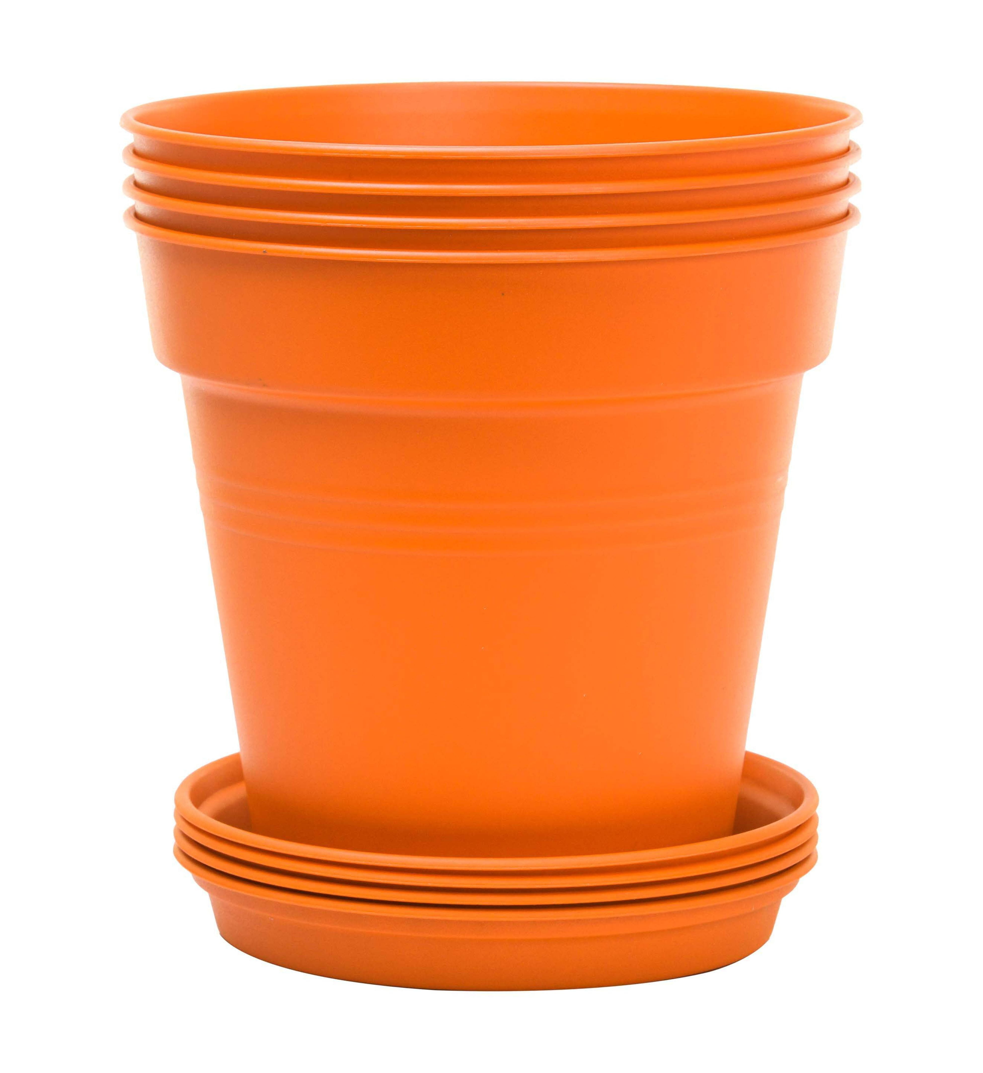 Mintra Garden - 13cm Round Garden Pots 4pk - (13cm Diameter - 5inW x 4 ...