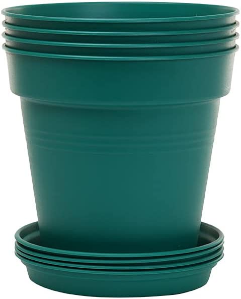 Mintra Home Plastic Garden Pots 4pk (15cm Round, Light Green) - Walmart.com