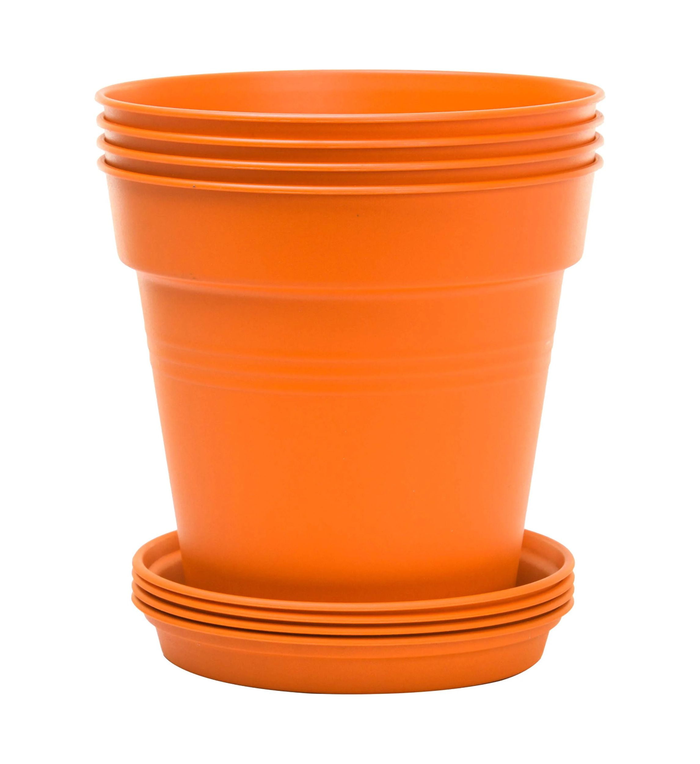 Mintra Garden - 15cm Round Garden Pots 4pk - (15cm Diameter - 5.9inW x ...