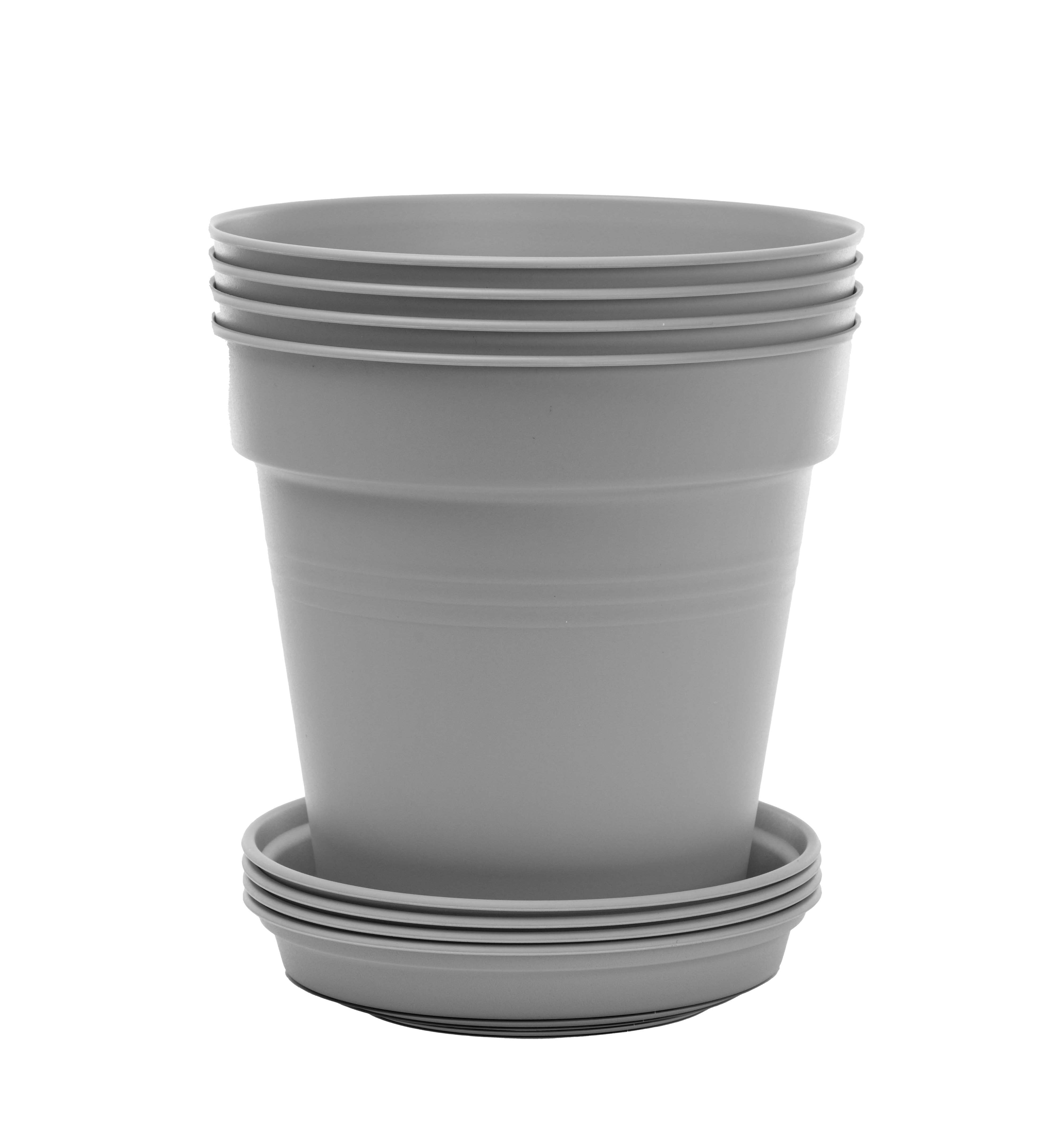 Mintra Home Garden Pots 4pk - Flowers, Herbs, Plants, Indoor, Outdoor ...