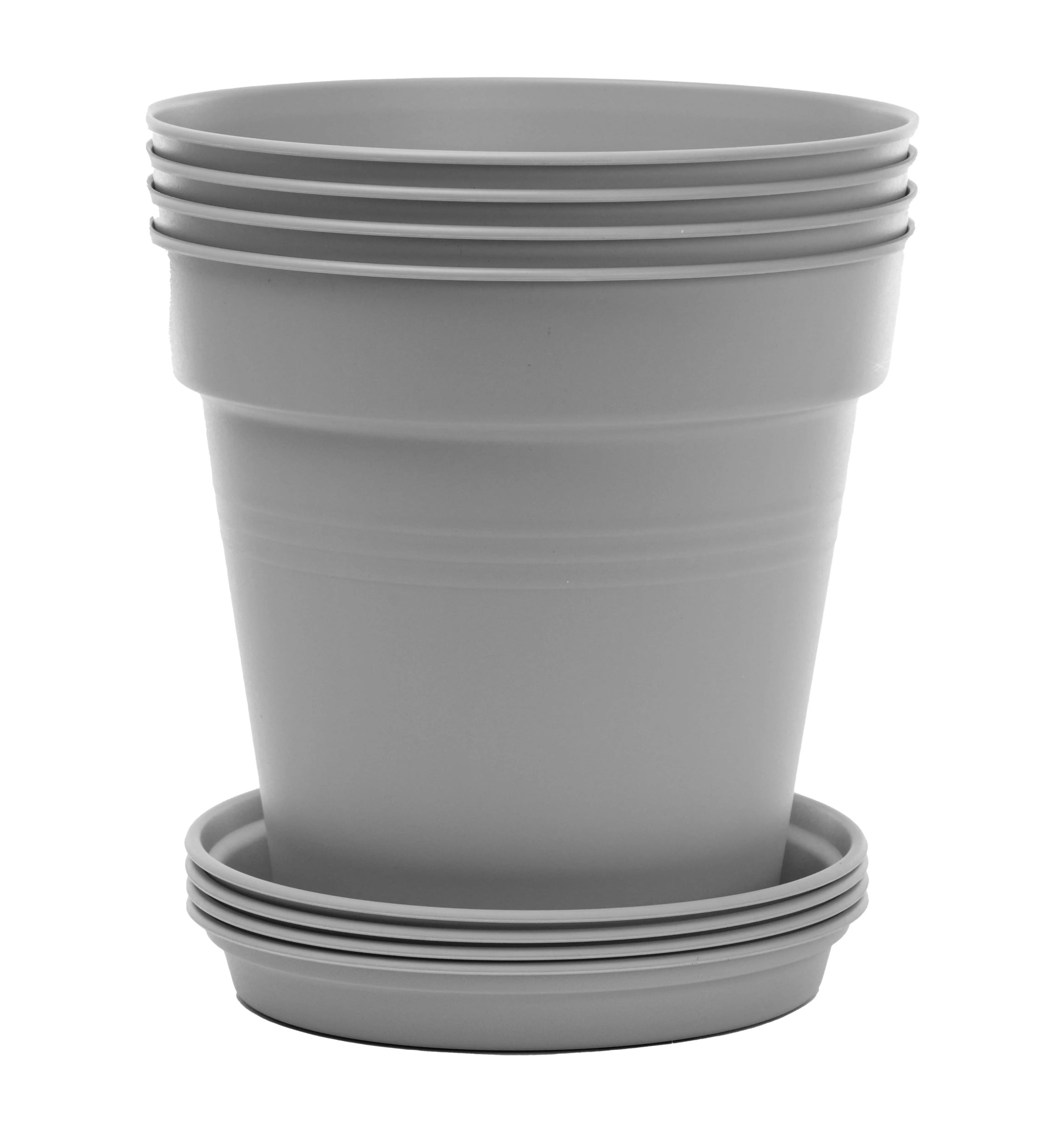 Mintra Garden - 19cm Round Garden Pots 4pk - (19cm Diameter - 7.5inW x ...