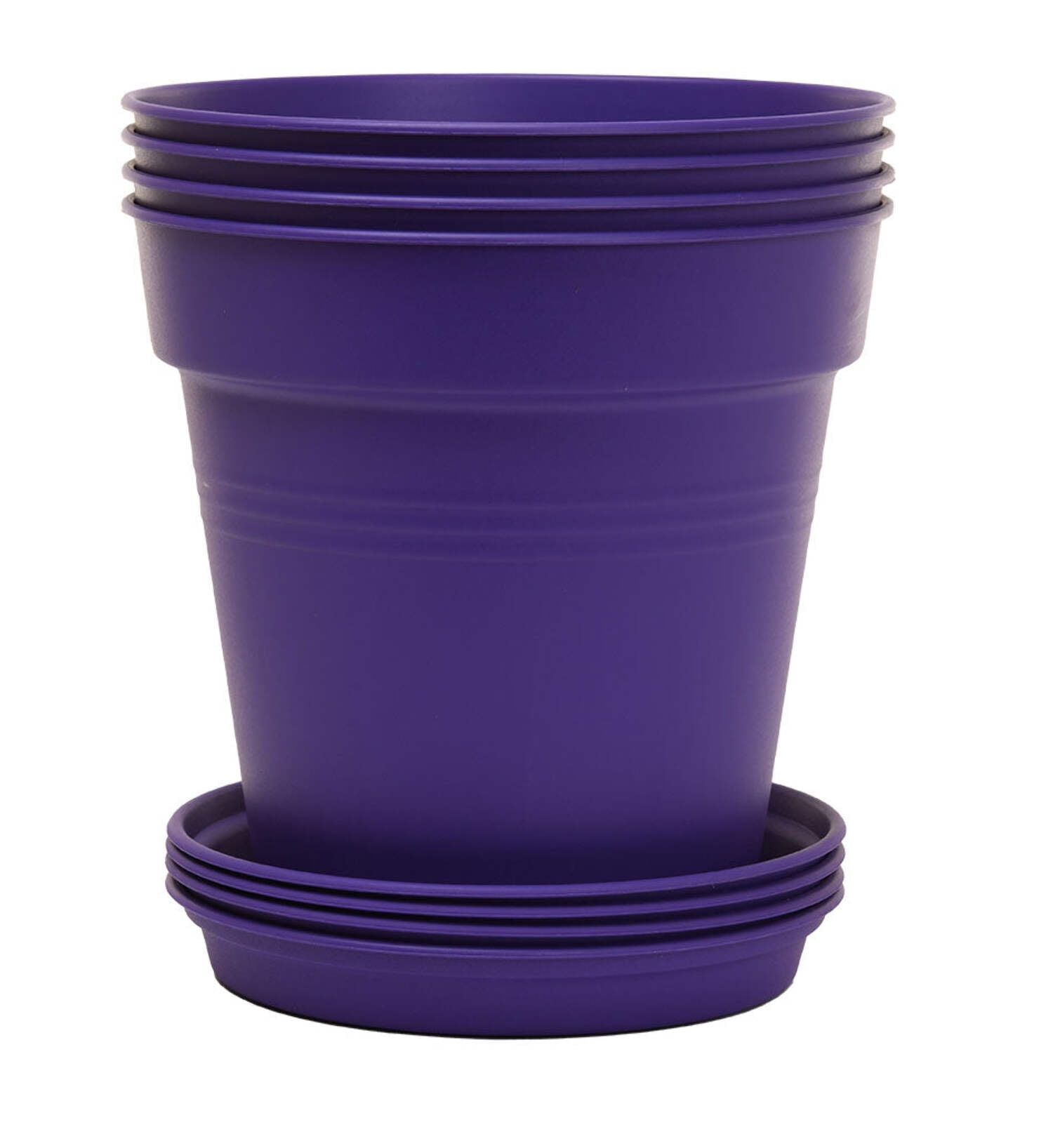 Mintra Garden - 19cm Round Outdoor Plastic Planter Pots 4pk with Water ...