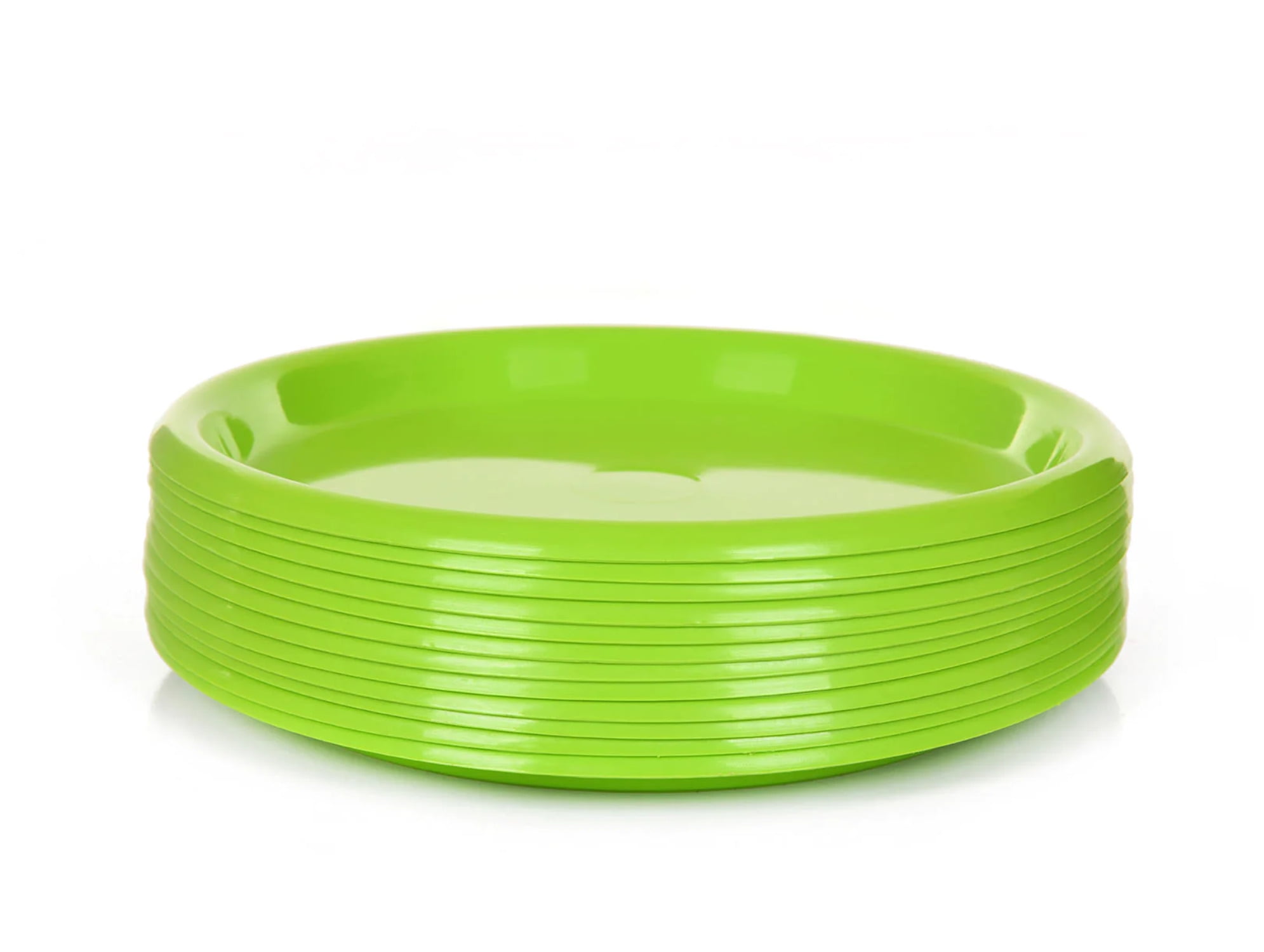 Mintra Home 12 Pack Large Plastic Plates 8.5in, BPA Free, Green ...