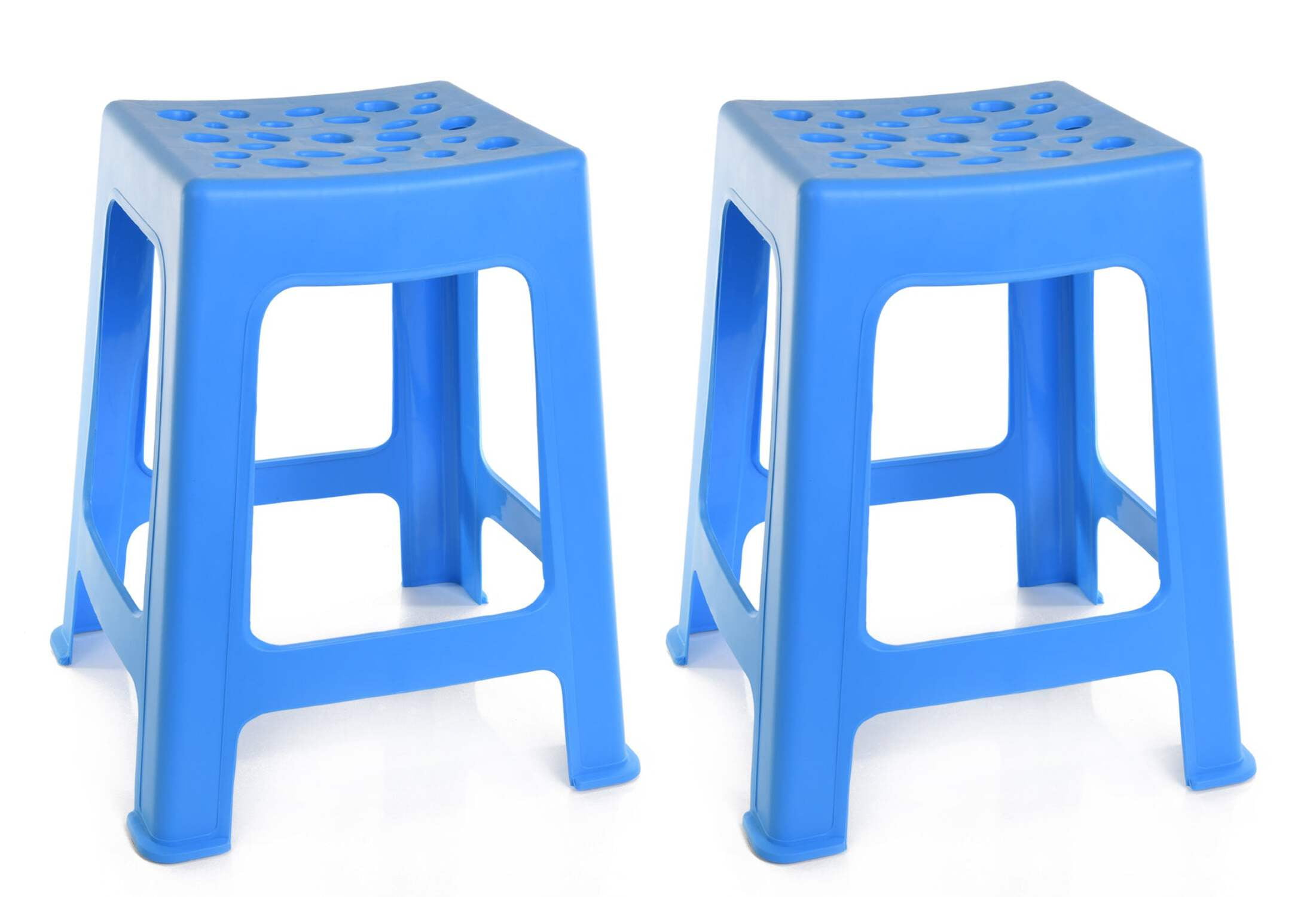 Mintra Home Kids Compact Plastic Stools, Light Duty, 18in Height, 2 ...