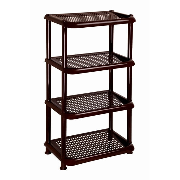 Mintra Home Light Duty Plastic Storage Racks (Rectangular Rack, Black ...