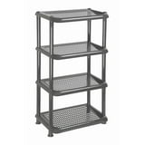 Mintra Home Light Duty Plastic Storage Racks (Rectangular Rack, Grey ...