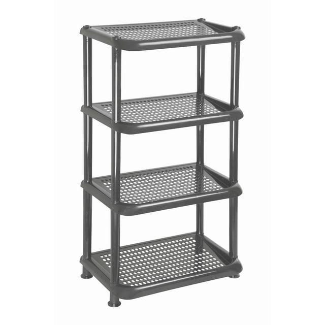Mintra Home Light Duty Plastic Storage Racks (Rectangular Rack, Grey ...