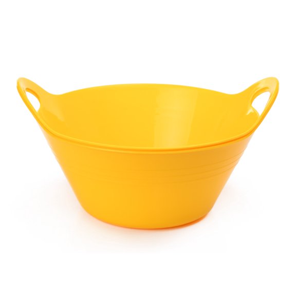 Mintra Home Plastic Bowls with Handles 2 Pack (Medium, Deep Lake Blue ...