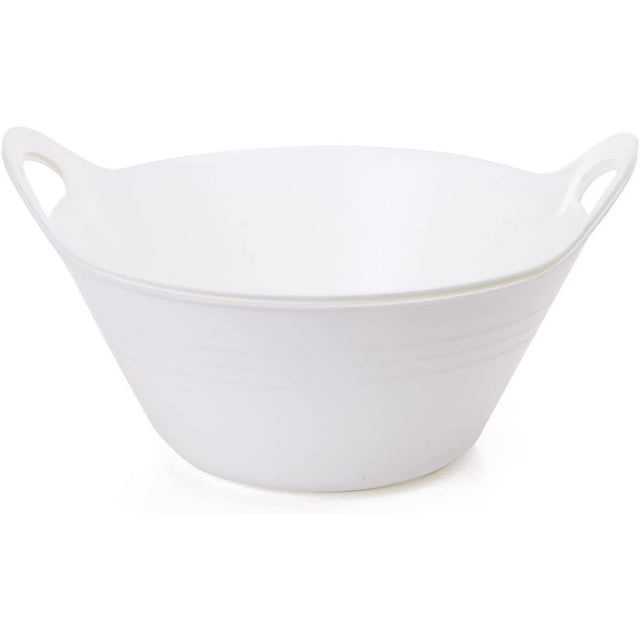 Mintra Home Plastic Bowls with Handles 2 Pack (Medium, White) - Walmart.com