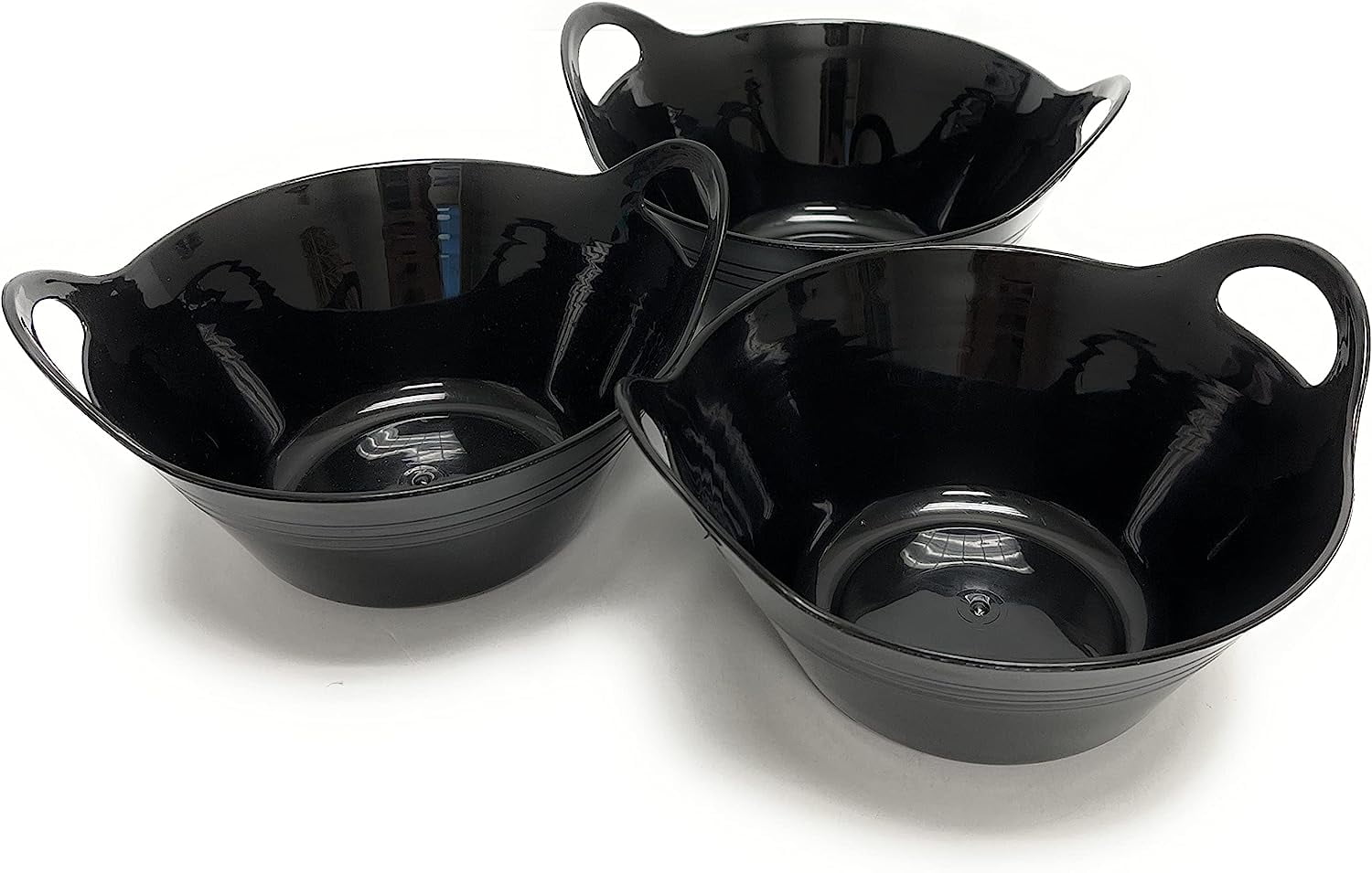Mintra Home Plastic Bowls with Handles 3 Pack (Small, Black) - Walmart.com