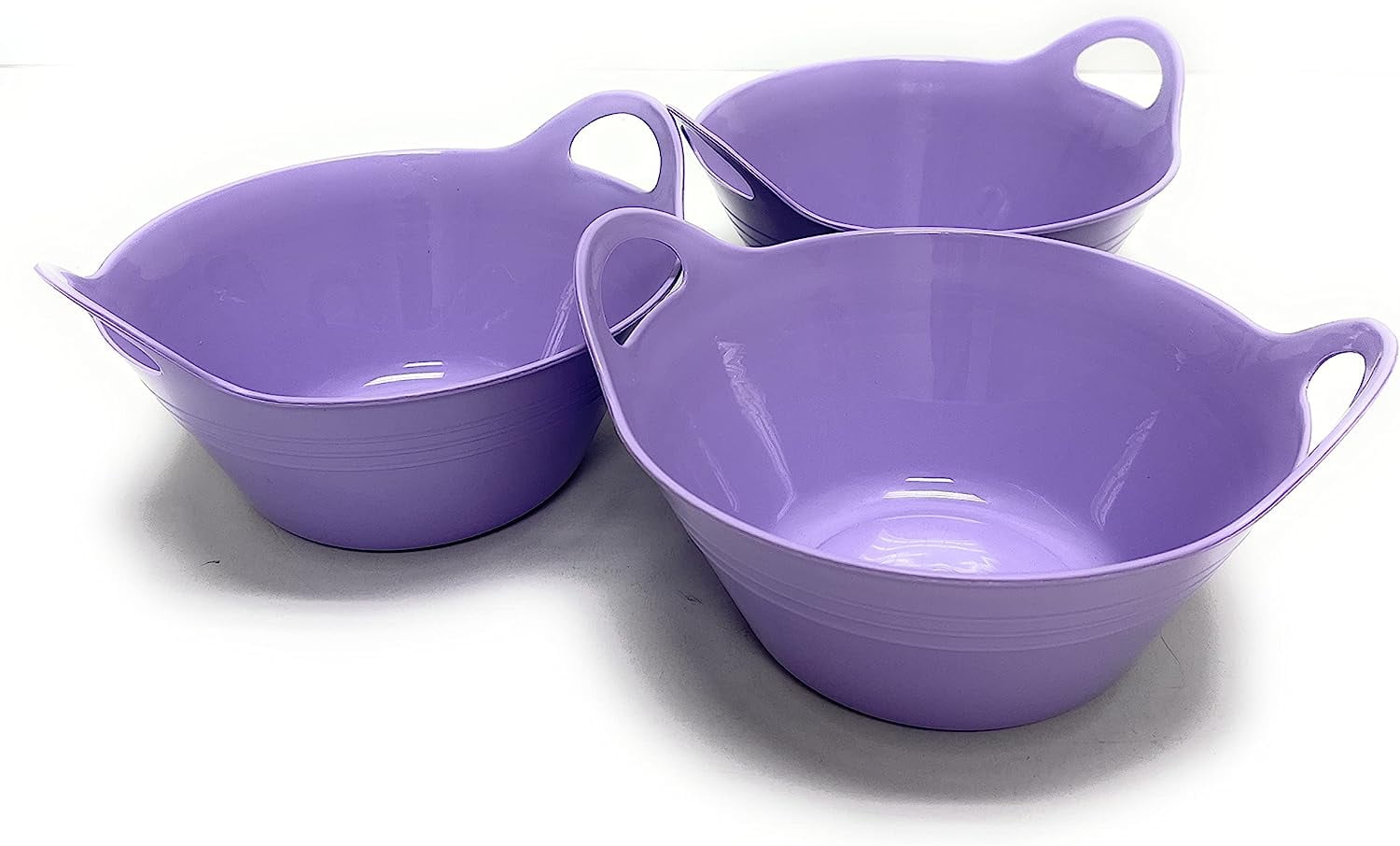 Mintra Home Plastic Bowls with Handles 3 Pack (Small, Lavender ...