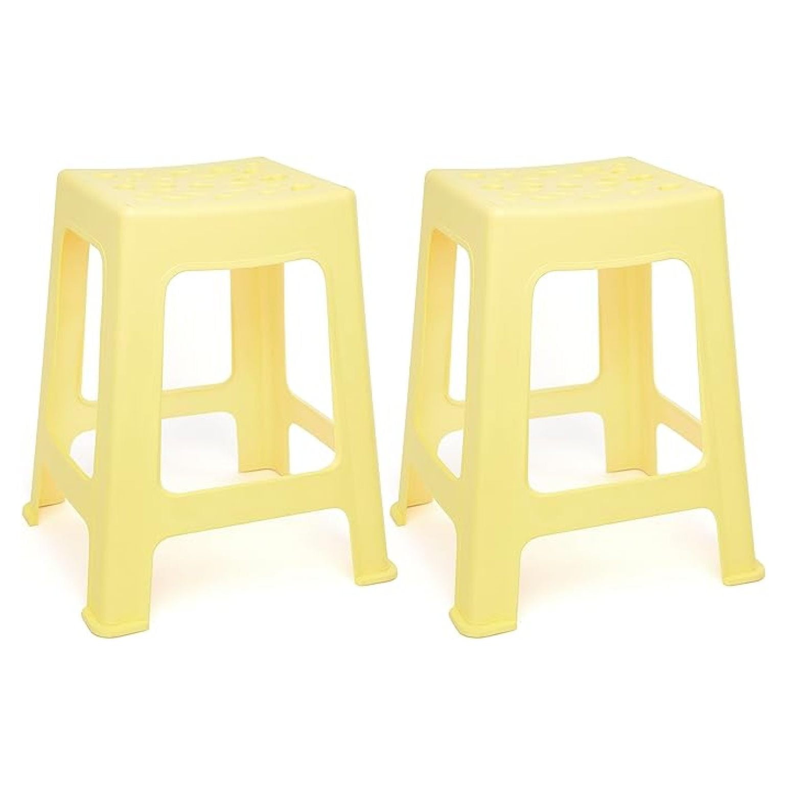 Mintra Home Plastic Stools 2pk - 18 Inch Yellow - Light Duty Indoor ...