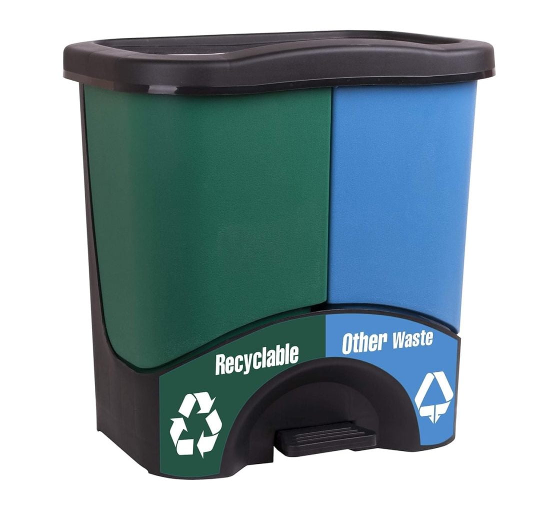 Mintra Home Trash Bins - 3 Gallon - 17.5inW x 17.5inH x 13inD - Double ...