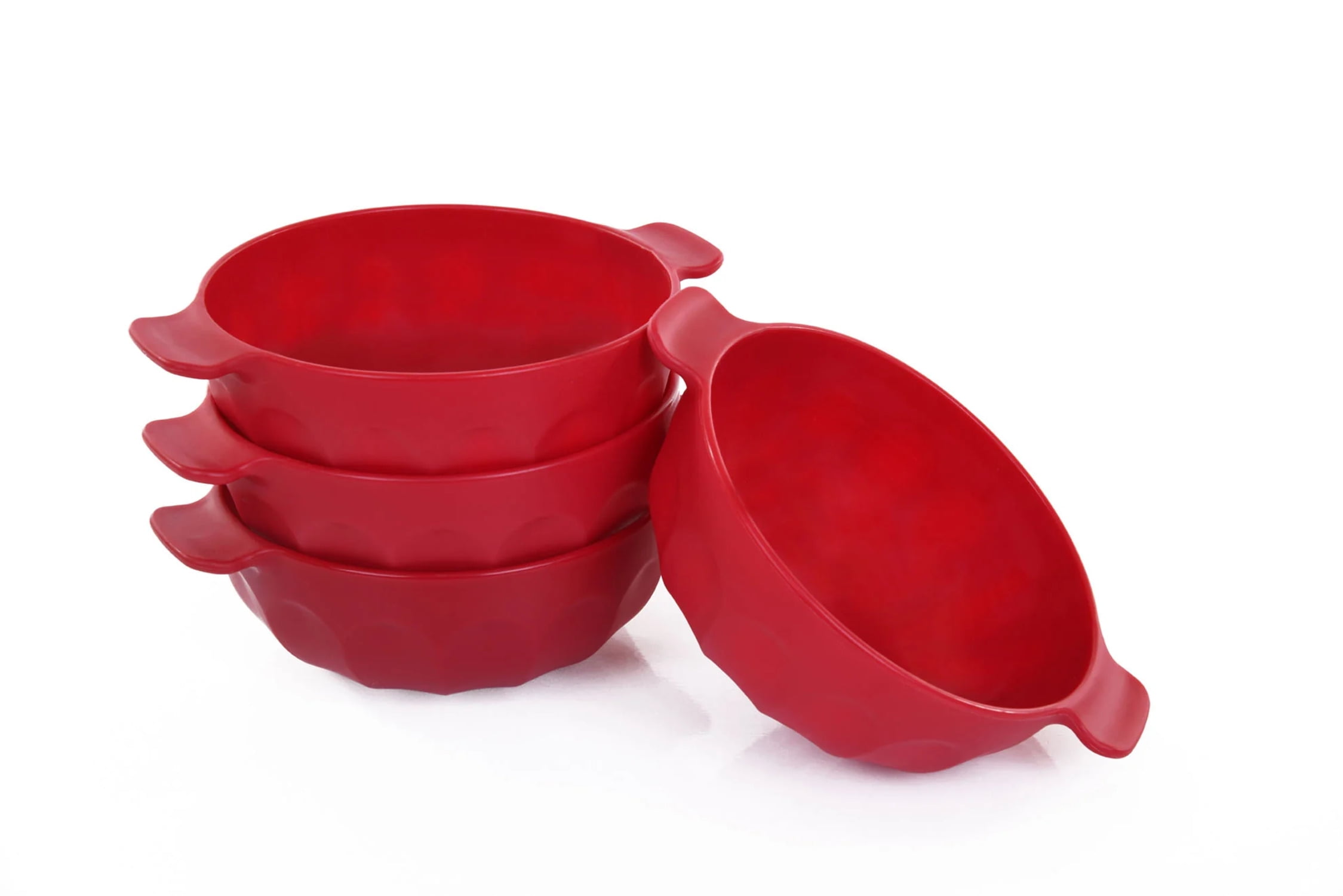 Mintra Home Unbreakable Plastic Bowl - Bowl with Two Handles 4 Pack ...