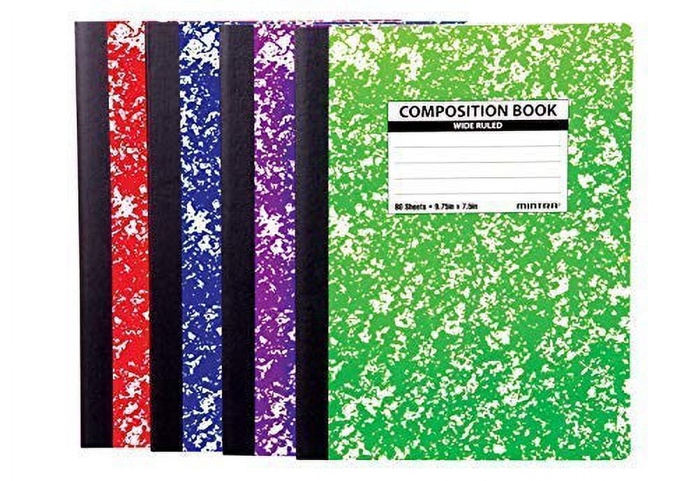 Mintra Home Assorted Colored Marble Composition Books Wide Ruled 4 Pack ...