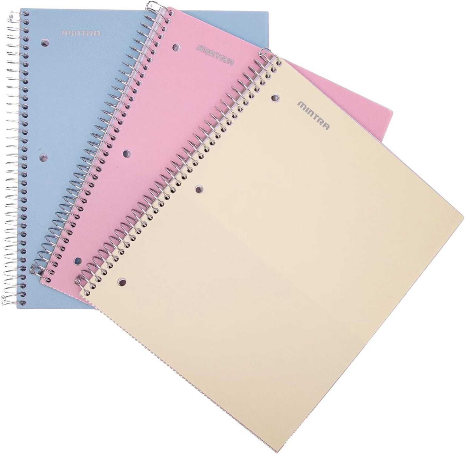 Mintra Spiral Notebook - 2 Subject (Arctic, Pink, Sun Yellow) - Letter ...