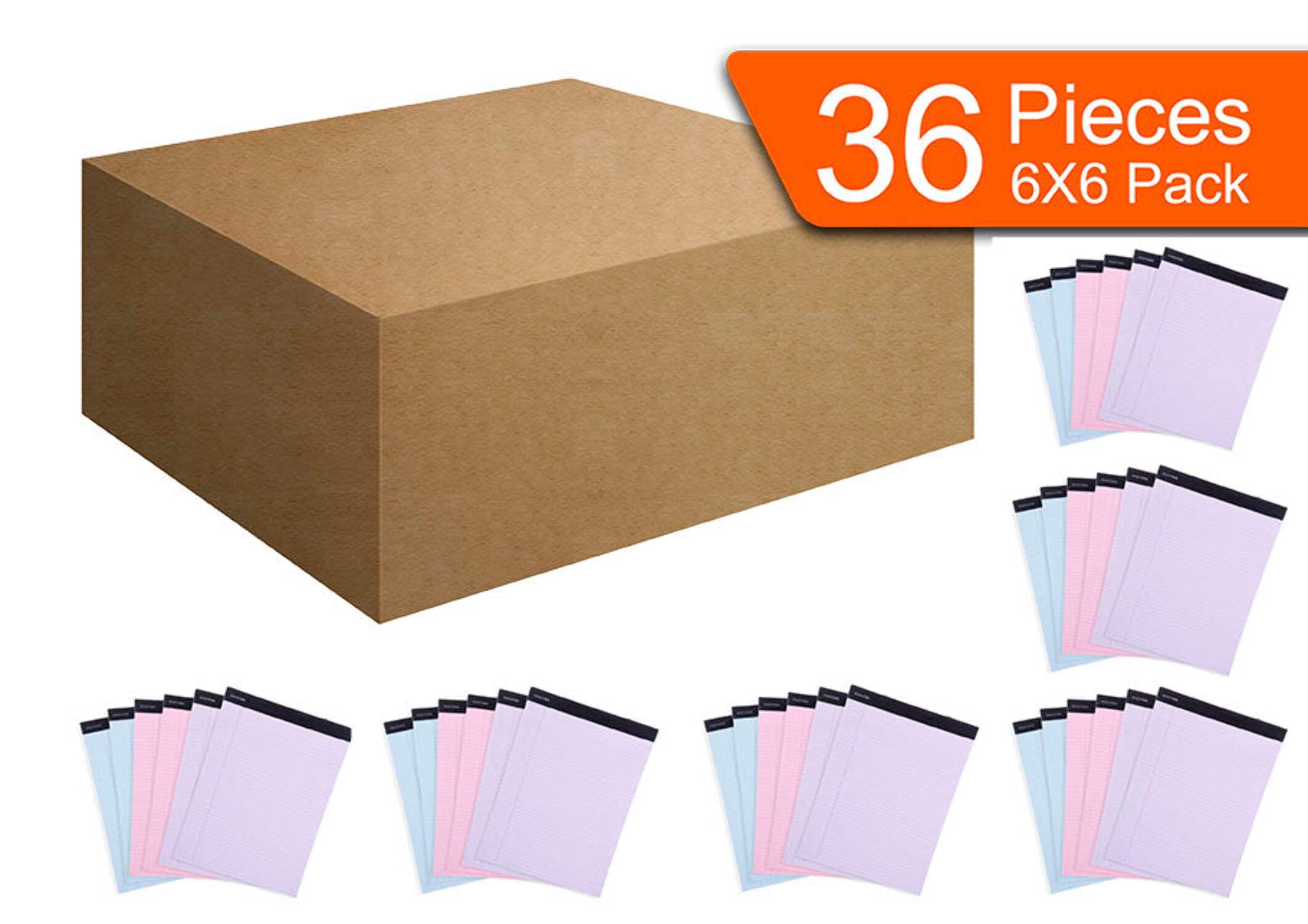 Mintra Office-Legal Pads (Basic Pastel-Letter-Narrow Ruled) 36 Pack ...