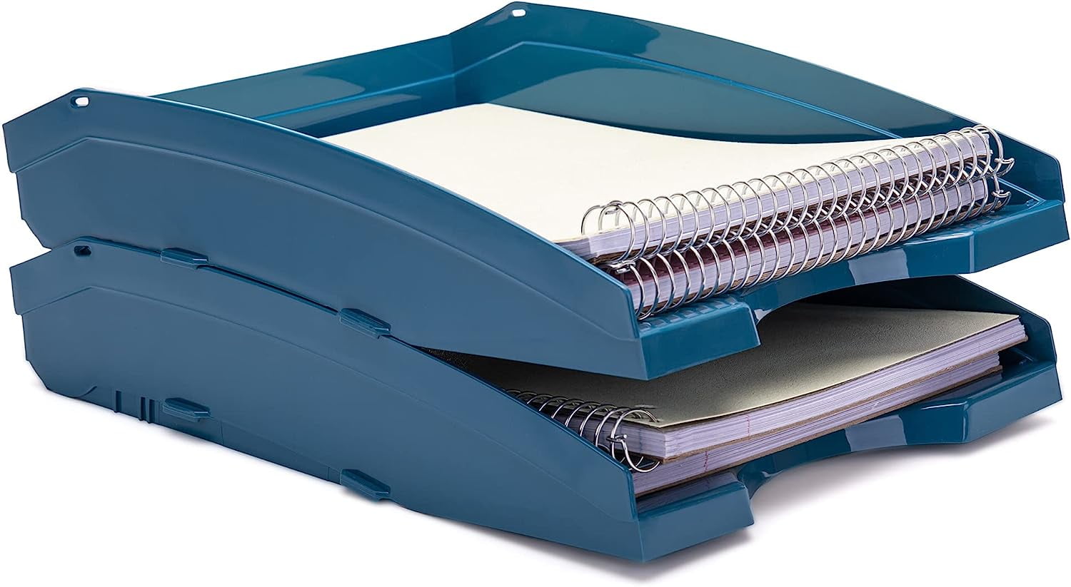 Mintra Office Plastic Desk Organizers 2pk -(19159) Deep Lake Blue ...