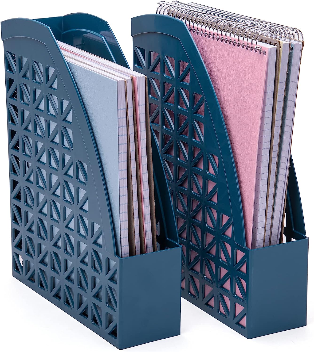 Mintra Office Plastic Desk Organizers 2pk (Deep Lake Blue, Magazine ...