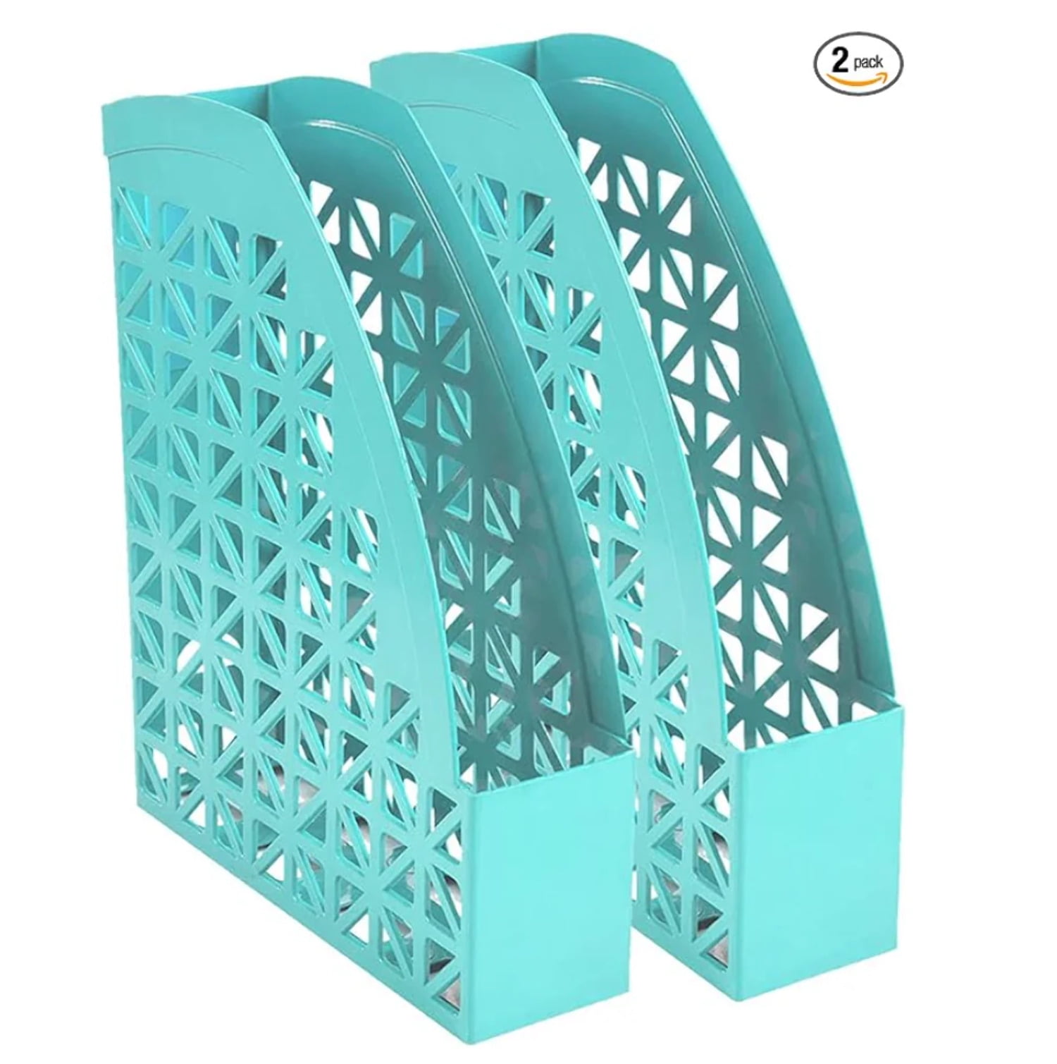 Mintra Office Plastic Desk Organizers 2pk (Teal, Magazine File) -09098 ...