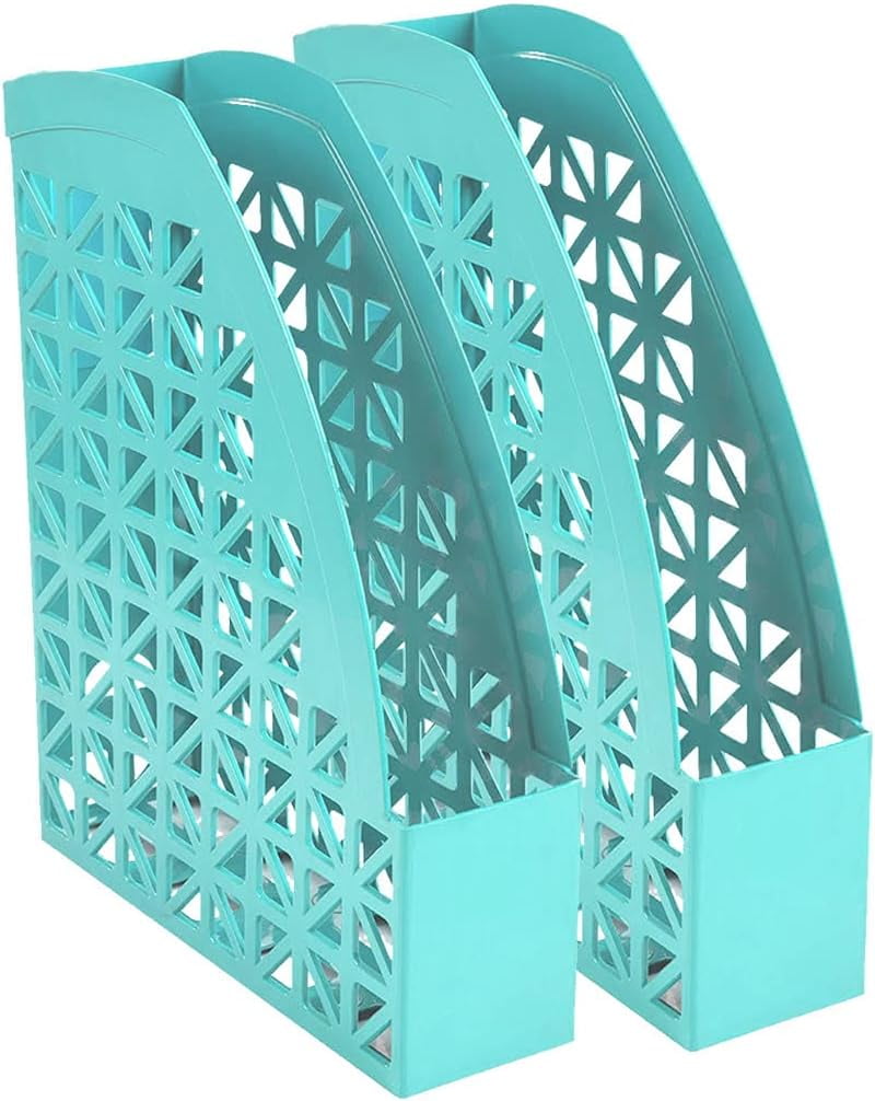 Mintra Office Plastic Desk Organizers 2pk (Teal, Magazine File) -09098 ...