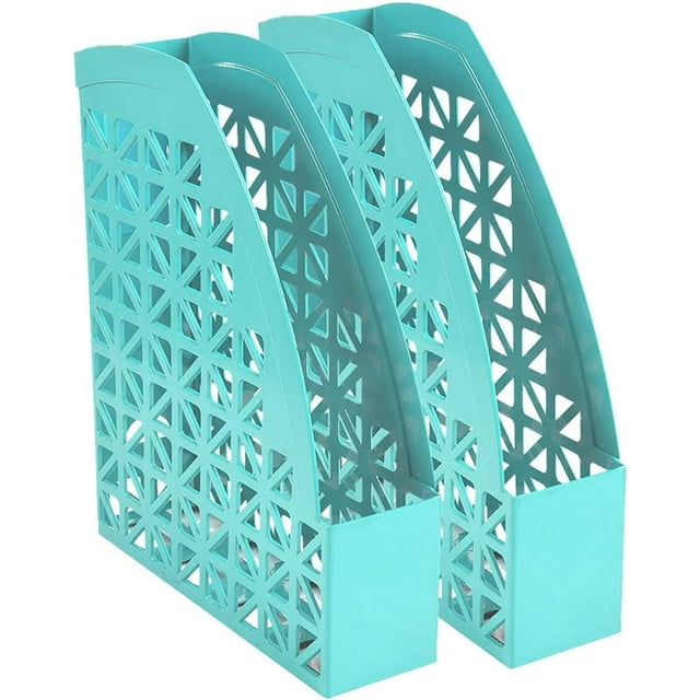 Mintra Office Plastic Desk Organizers 2pk (Teal, Magazine File) -09098 ...