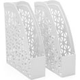 Mintra Office Plastic Desk Organizers 2pk (White, Magazine File) -14255 ...