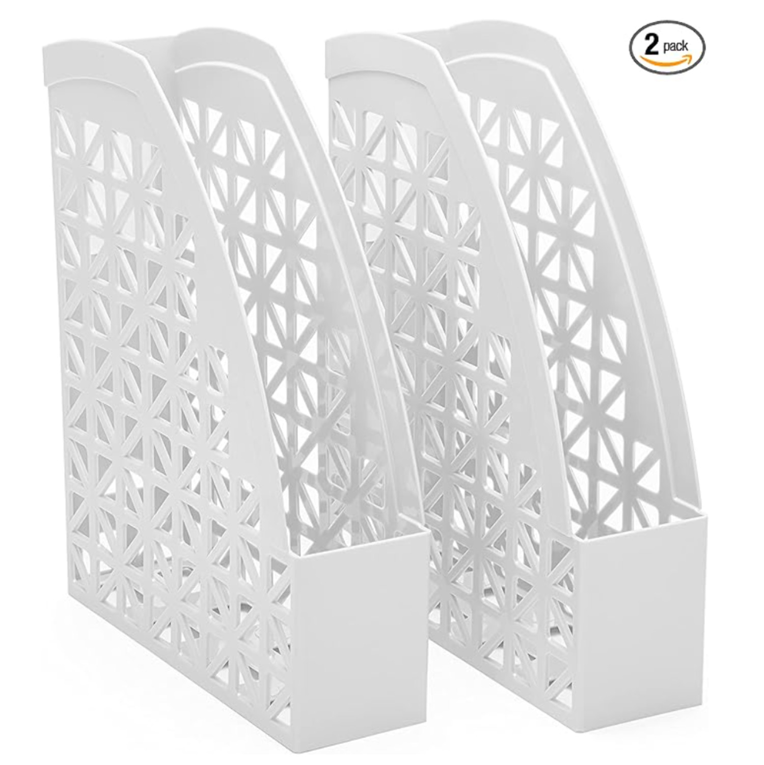 Mintra Office Plastic Desk Organizers 2pk (White, Magazine File) -14255 ...