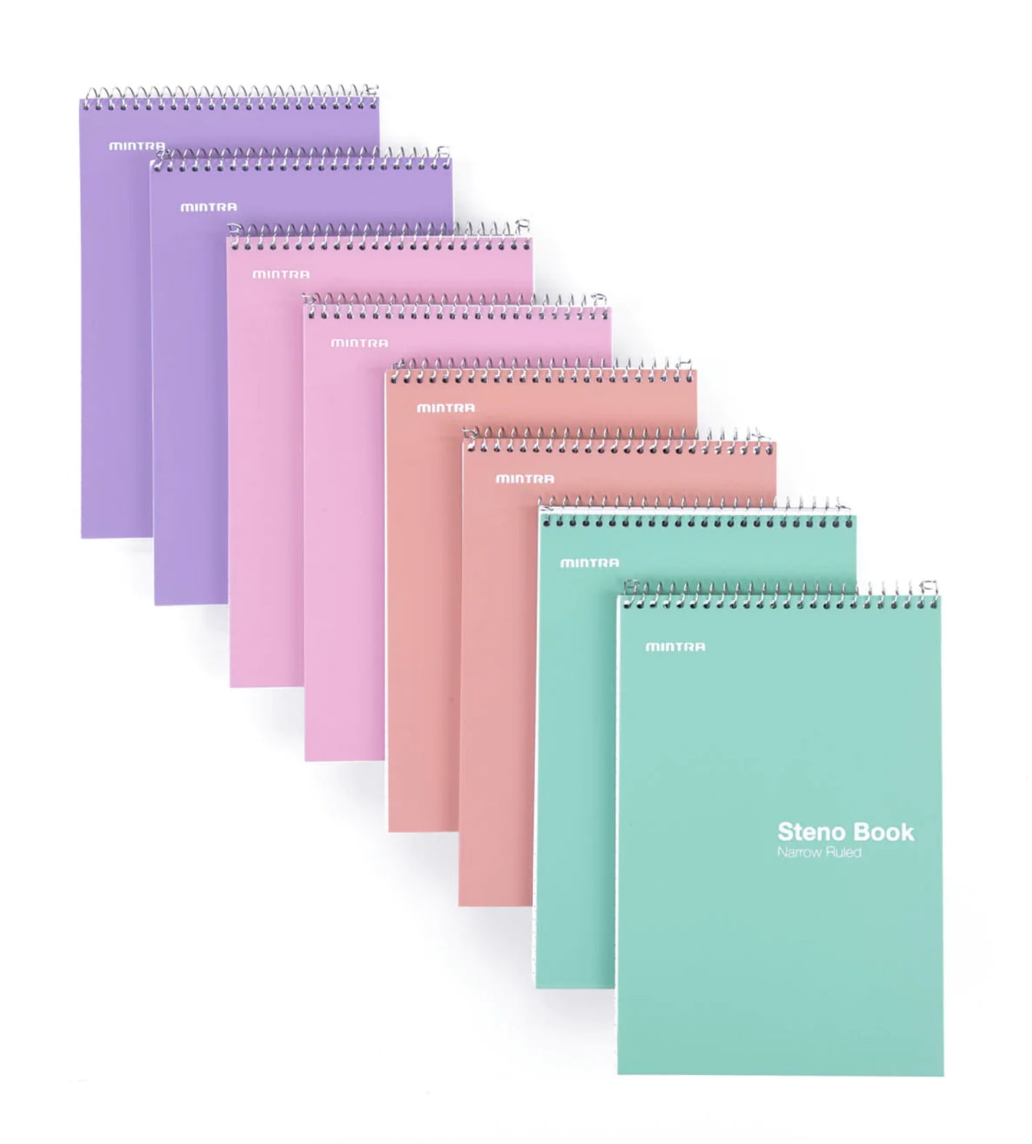 Mintra Office Steno Books 8pk, 6in x 9in, Narrow Ruled, White Paper ...