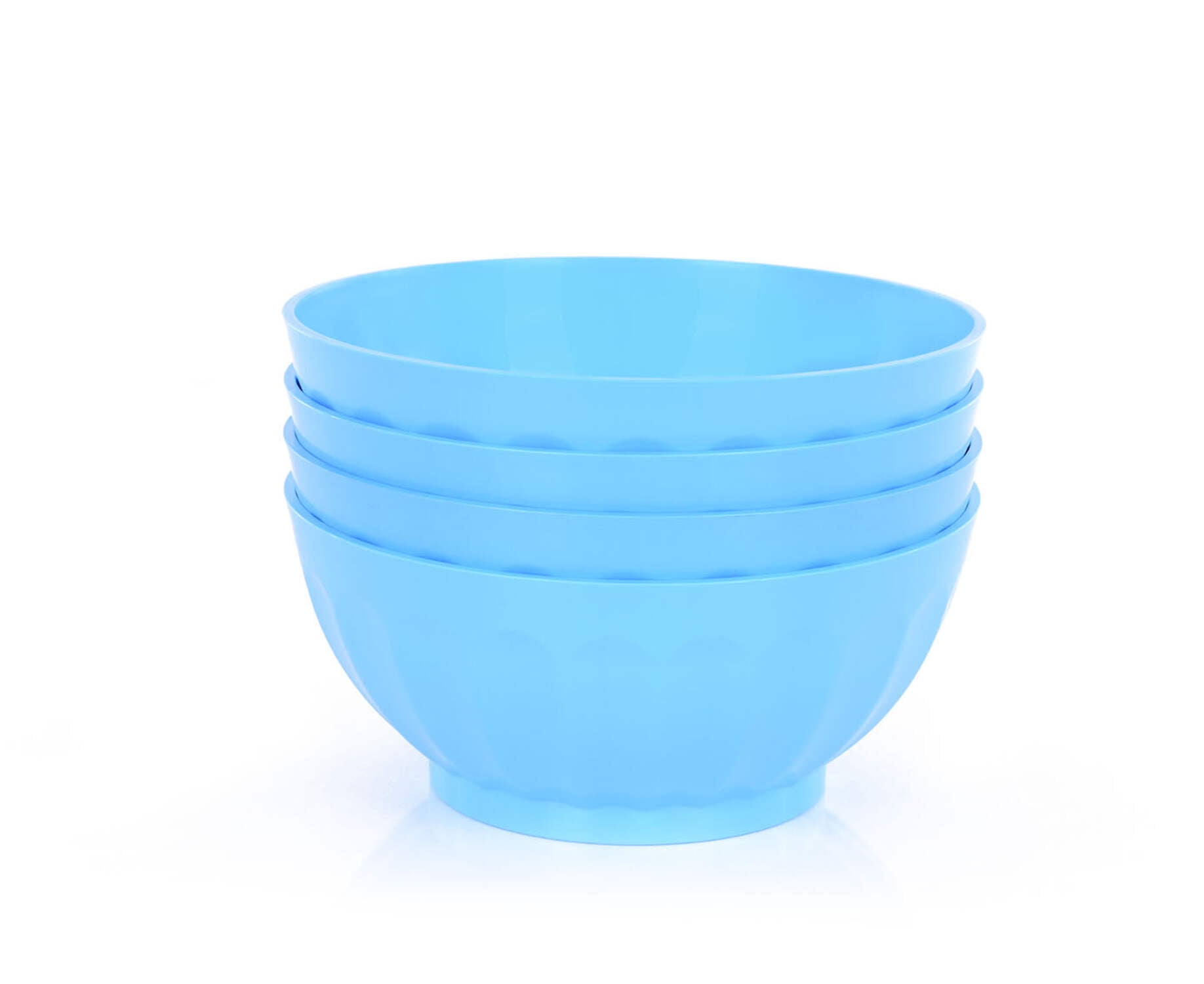 Mintra 4 Pack Large 1.8L Unbreakable Lightweight Plastic Bowls ...