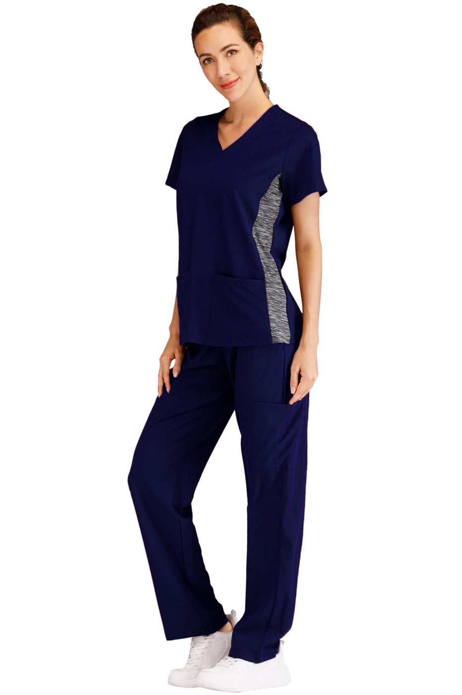 Minty Mint, Women's, V Neck Stretch Medical Scrub Set w Side Panels ...