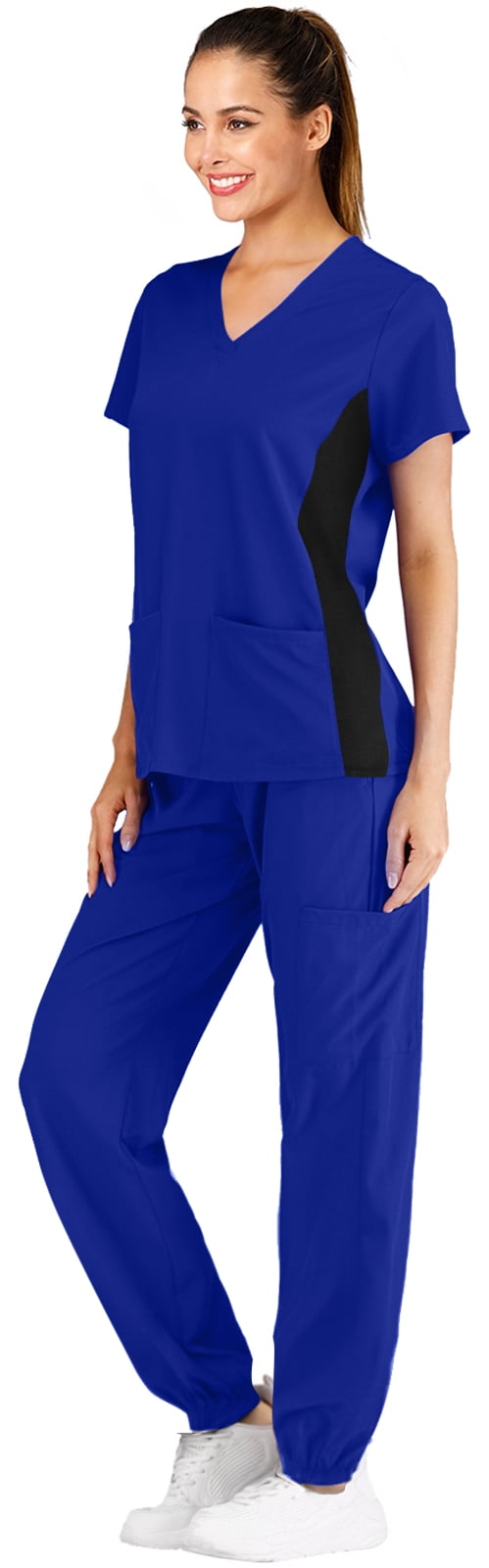 Minty Mint, Women's, V Neck Stretch Medical Scrub Set w Side Panels ...