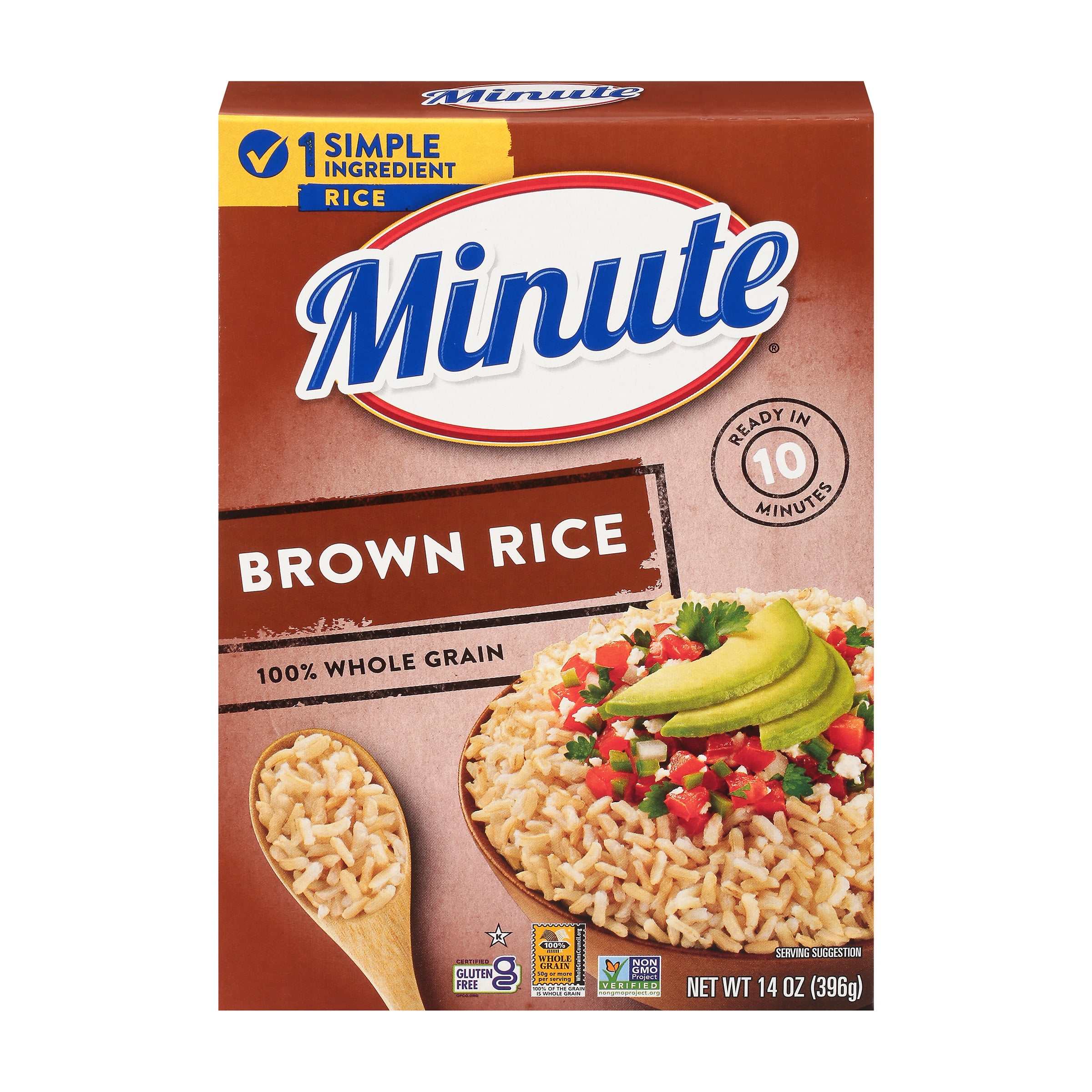 Minute Instant Brown Rice, 100% Whole Grain, Microwavable, Ready in 10 ...