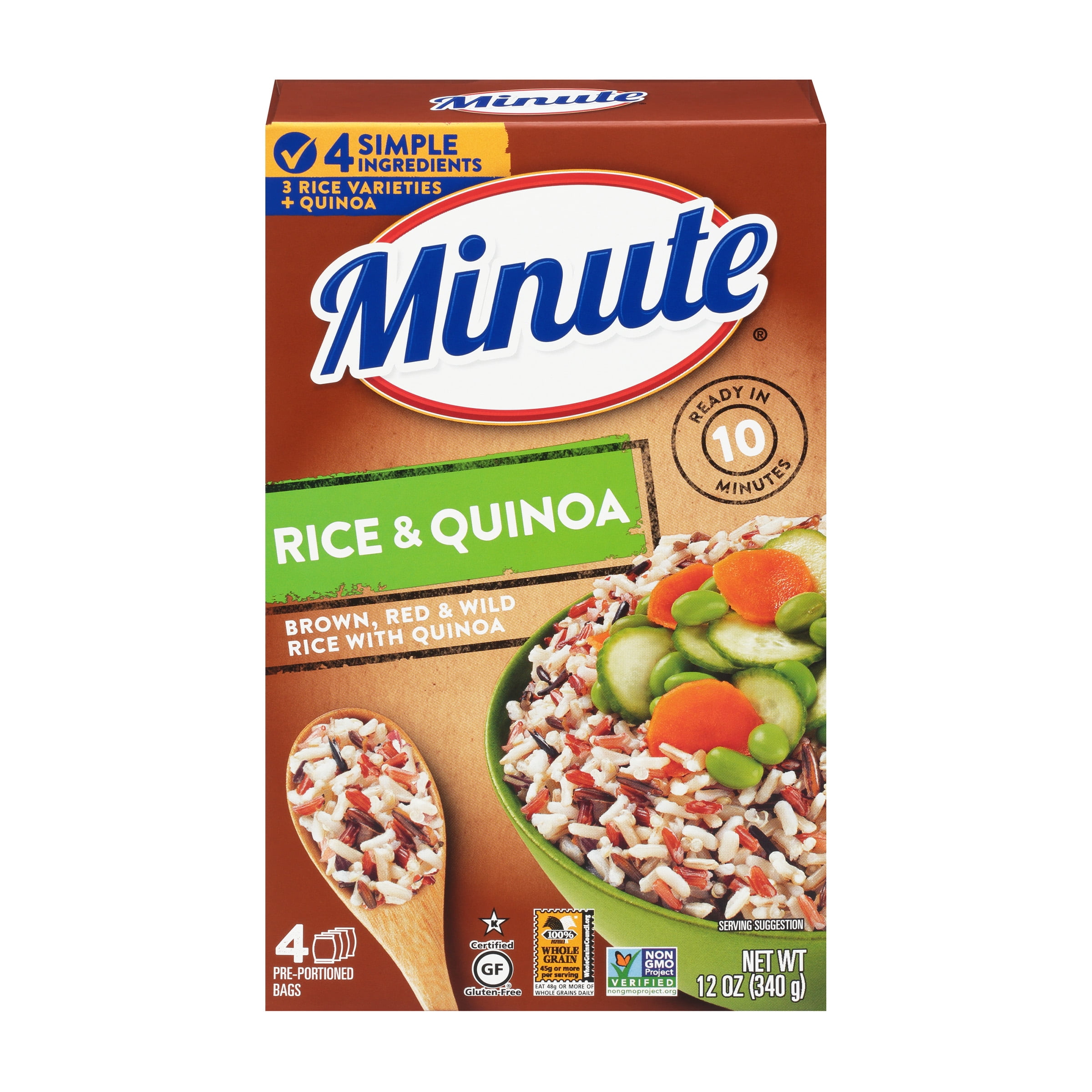 Minute Instant Rice and Quinoa, 4 Pre-Portioned Bags, 12 oz - Walmart.com