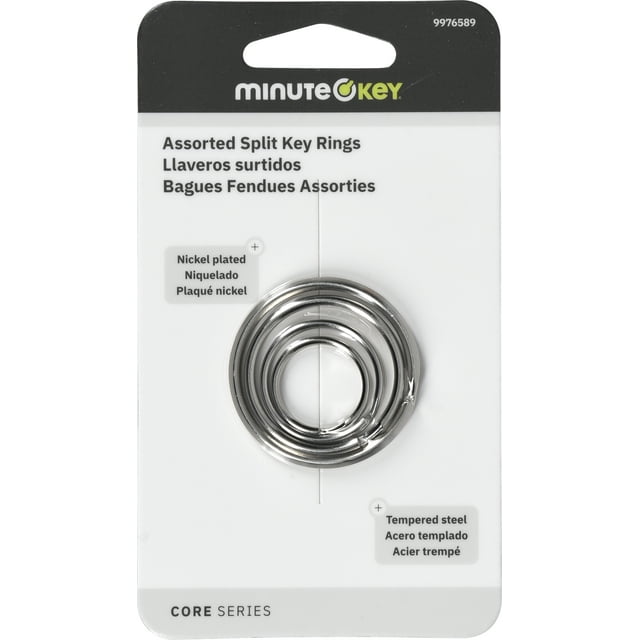 Minute Key Assorted Size Split Rings, Silver, Tempered Steel - Walmart.com