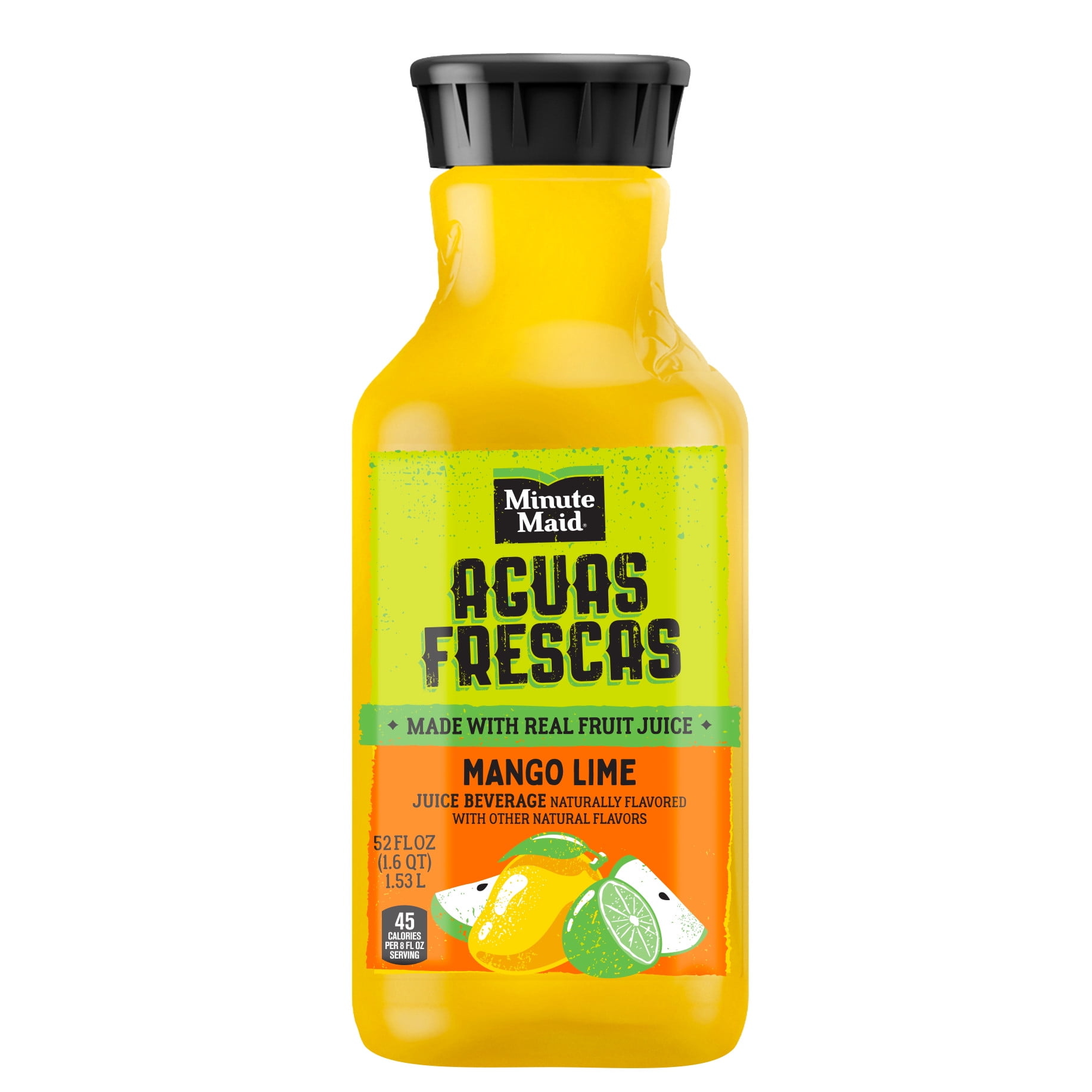 Minute Maid Aguas Frescas Mango Lime Bottle, 52 fl oz - Walmart ...