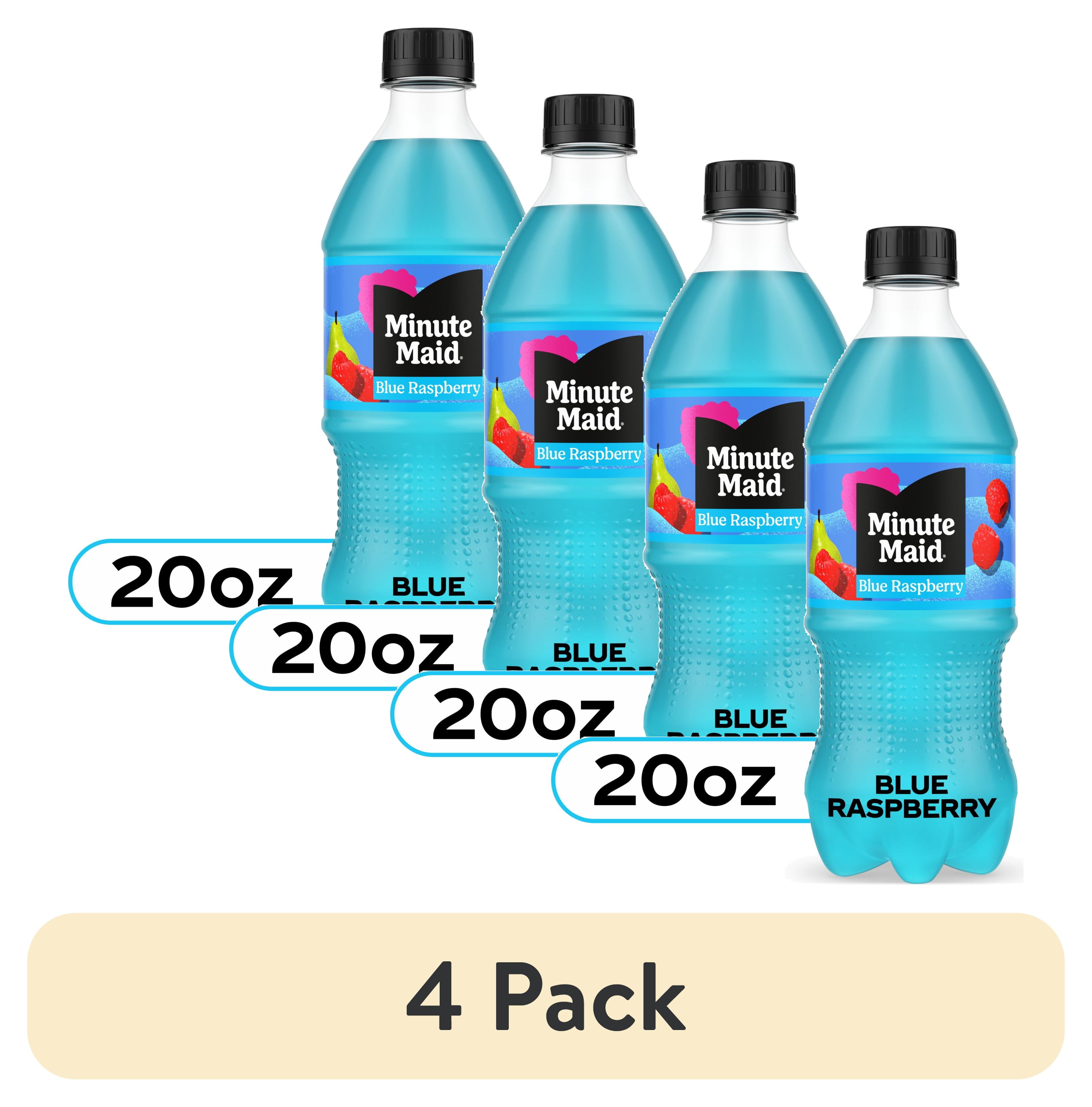 (4 pack) Minute Maid Blue Raspberry Juice Drink Bottle, 20 fl oz ...