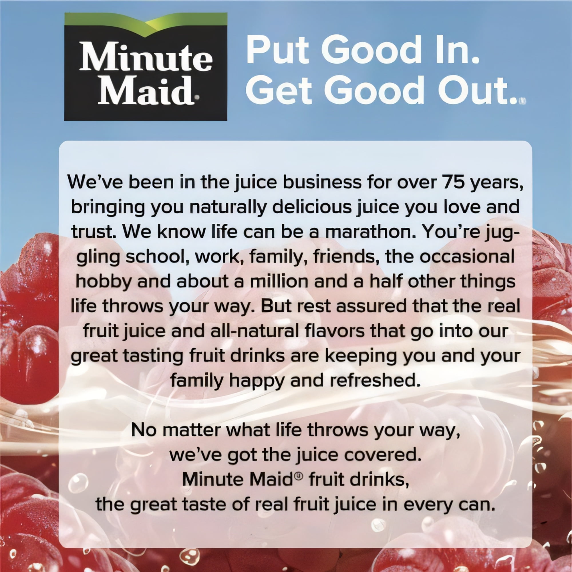 Minute Maid Blue Raspberry Juice Drink Bottle - Walmart.com