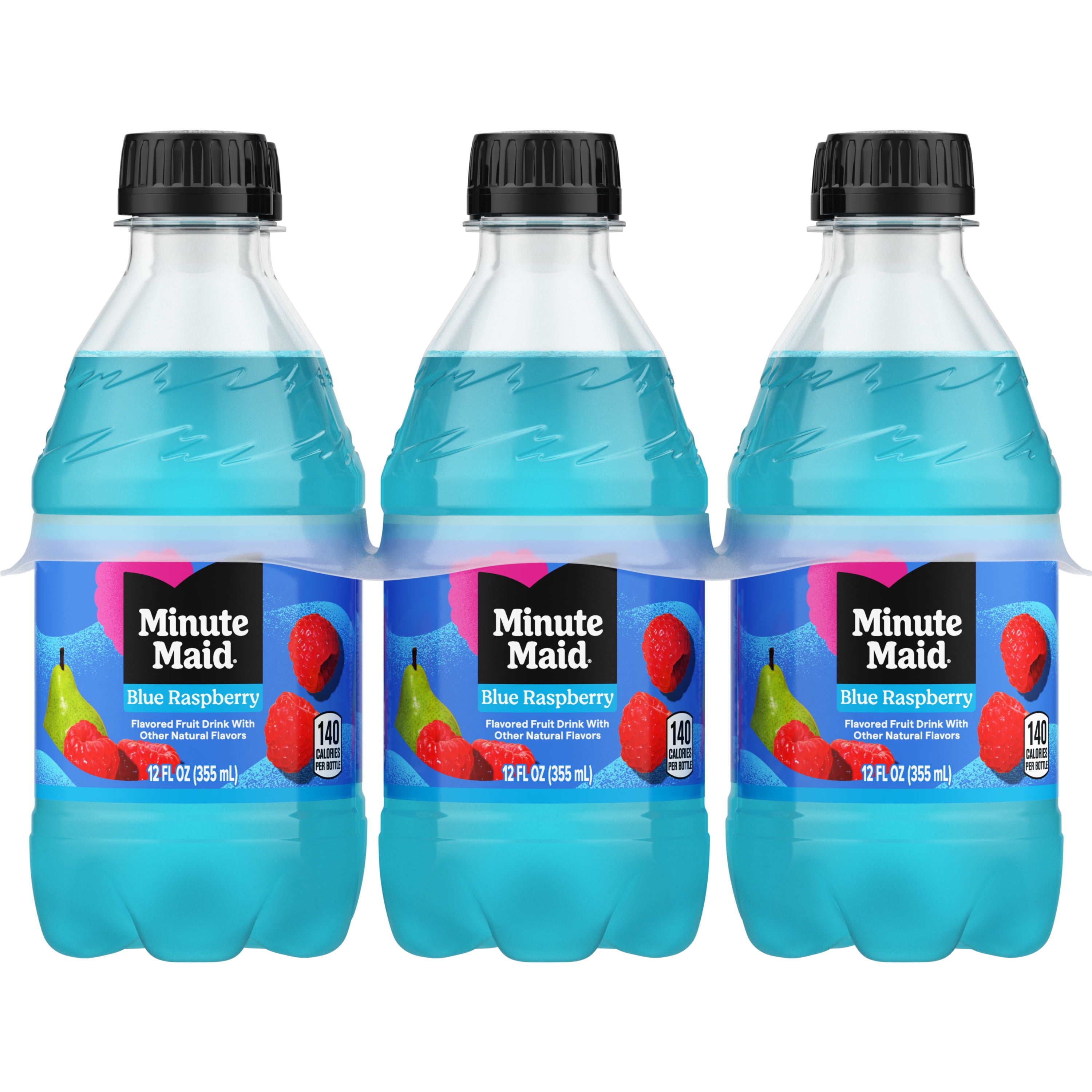 Minute Maid Blue Raspberry Juice Drink Bottles, 12 fl oz, 6 Pack ...